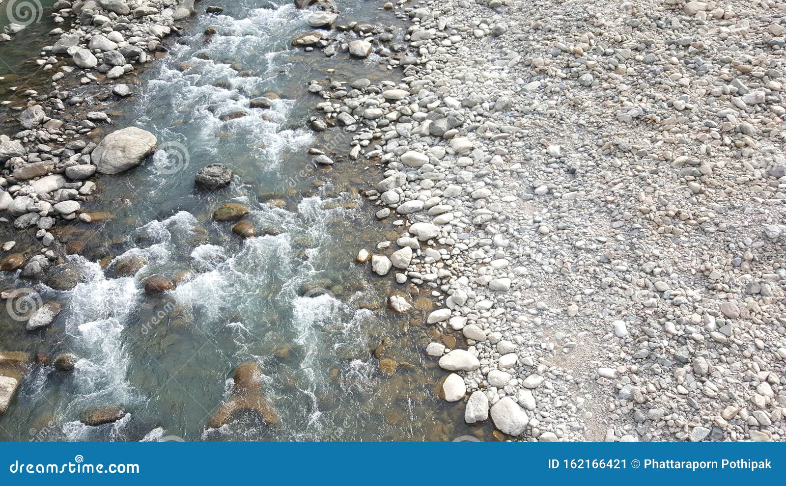 Top View of Stream Side and White Rock Beach Stock Image - Image of ...