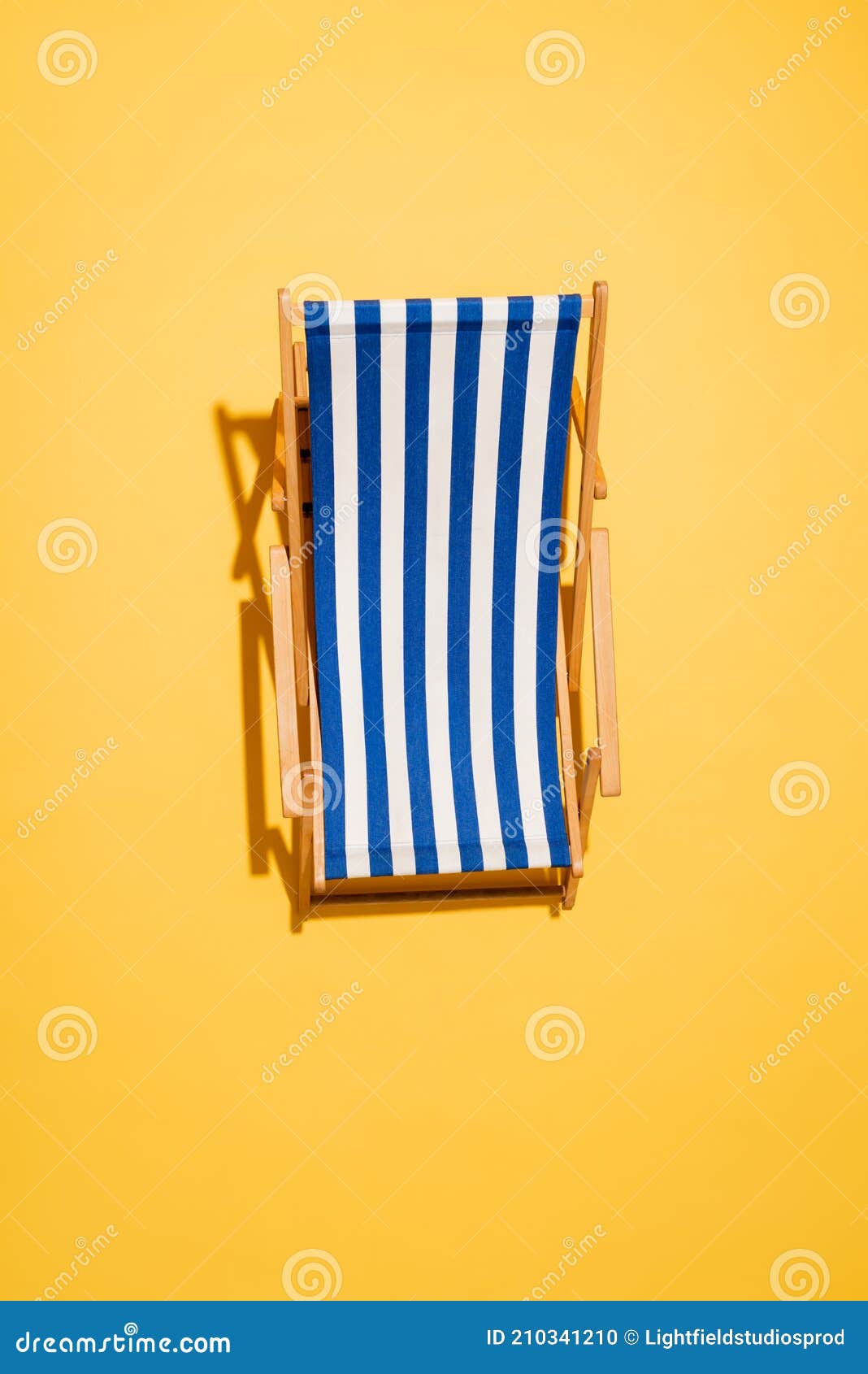 Top View of Striped Deck Chair Stock Photo - Image of yellow ...