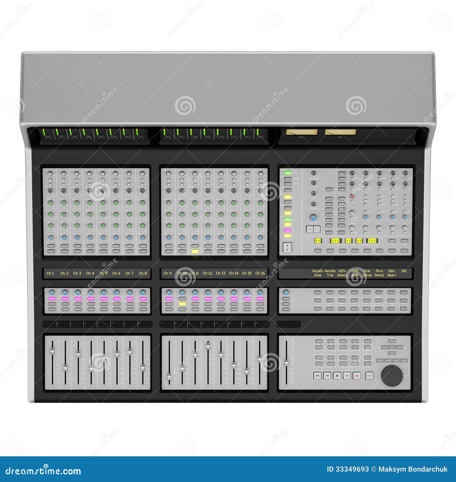 Top View of Studio Sound Mixer Isolated on White Stock Illustration ...