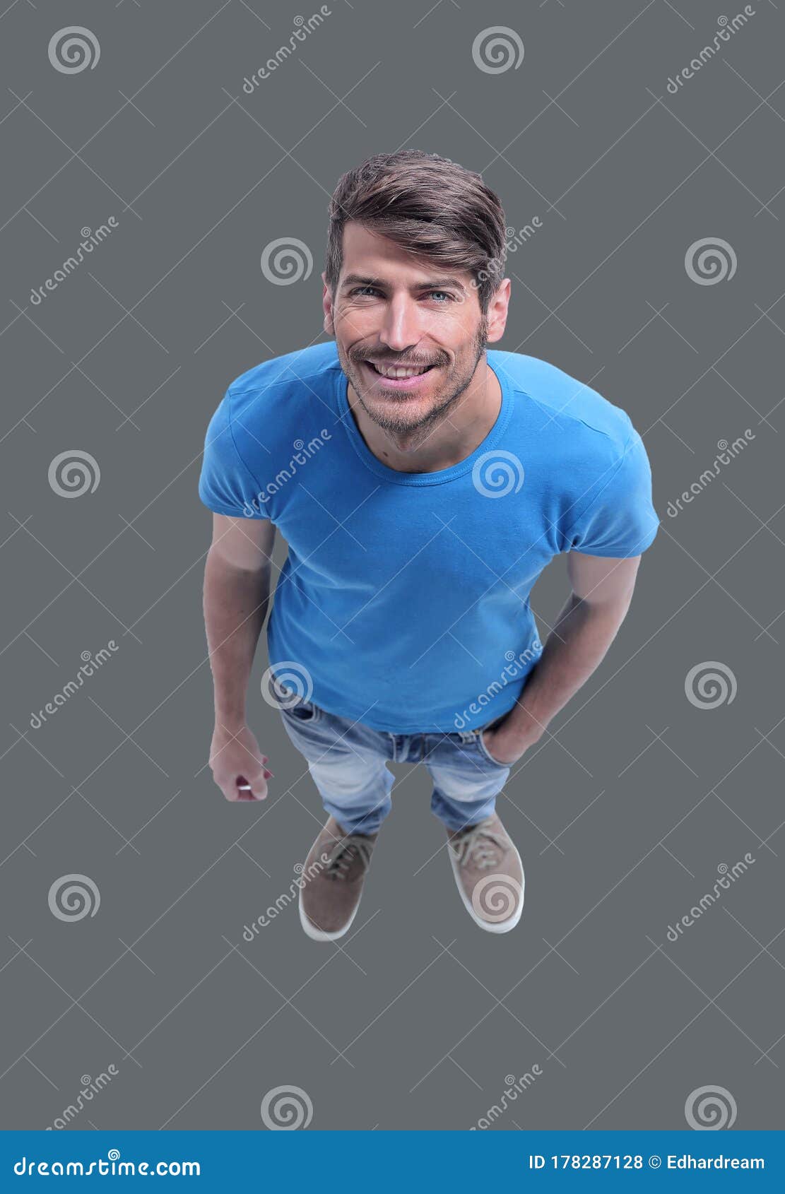Top View. Stylish Trendy Guy Looking at the Camera Stock Photo - Image ...