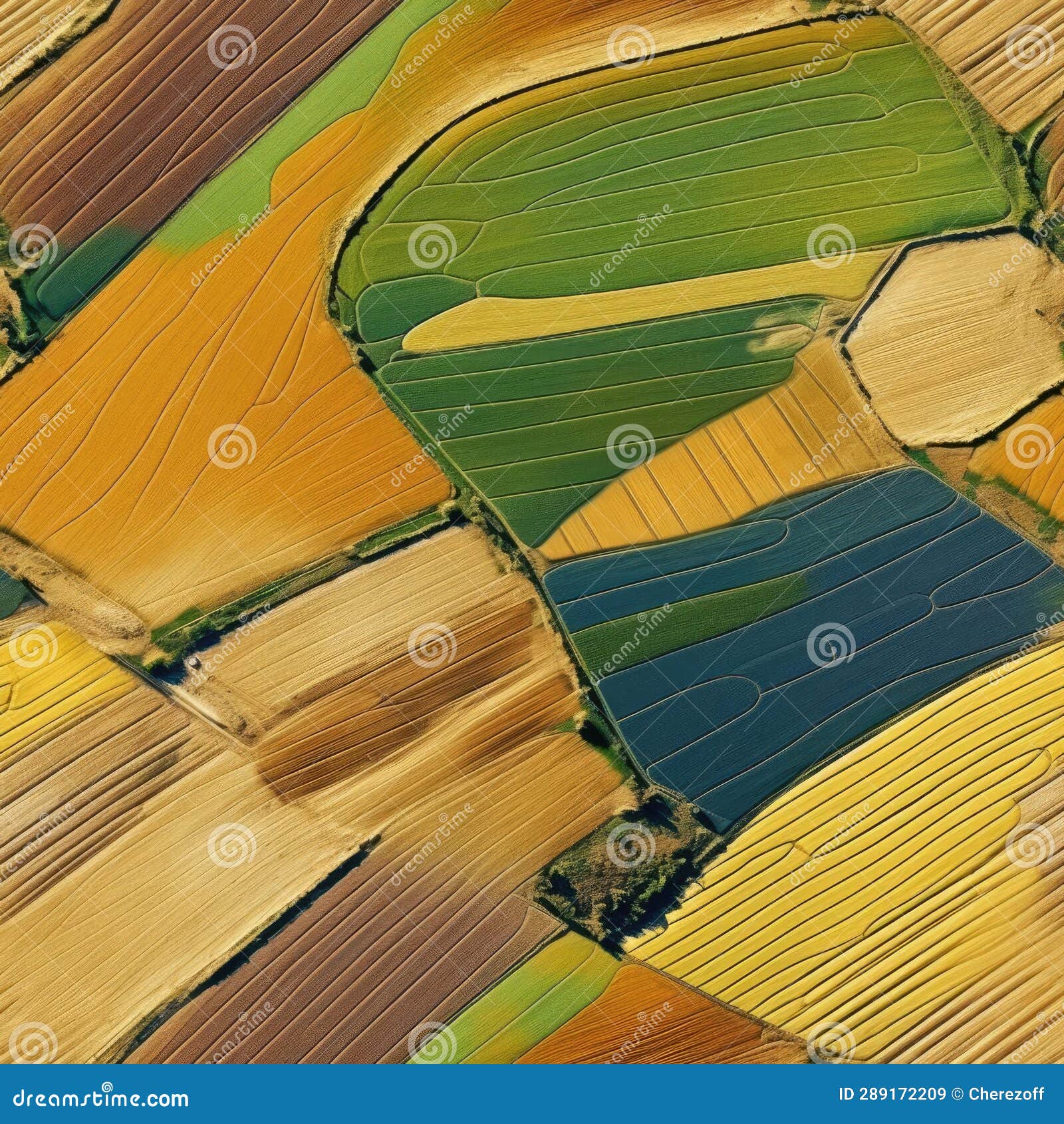 Top View of Summer Farmers Fields Stock Illustration - Illustration of ...
