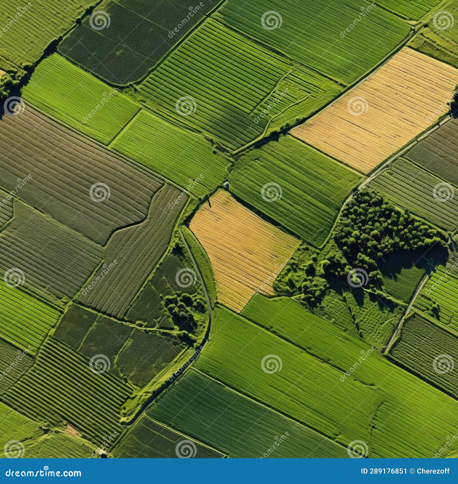 Top View of Summer Farmers Fields Stock Image - Image of farming ...