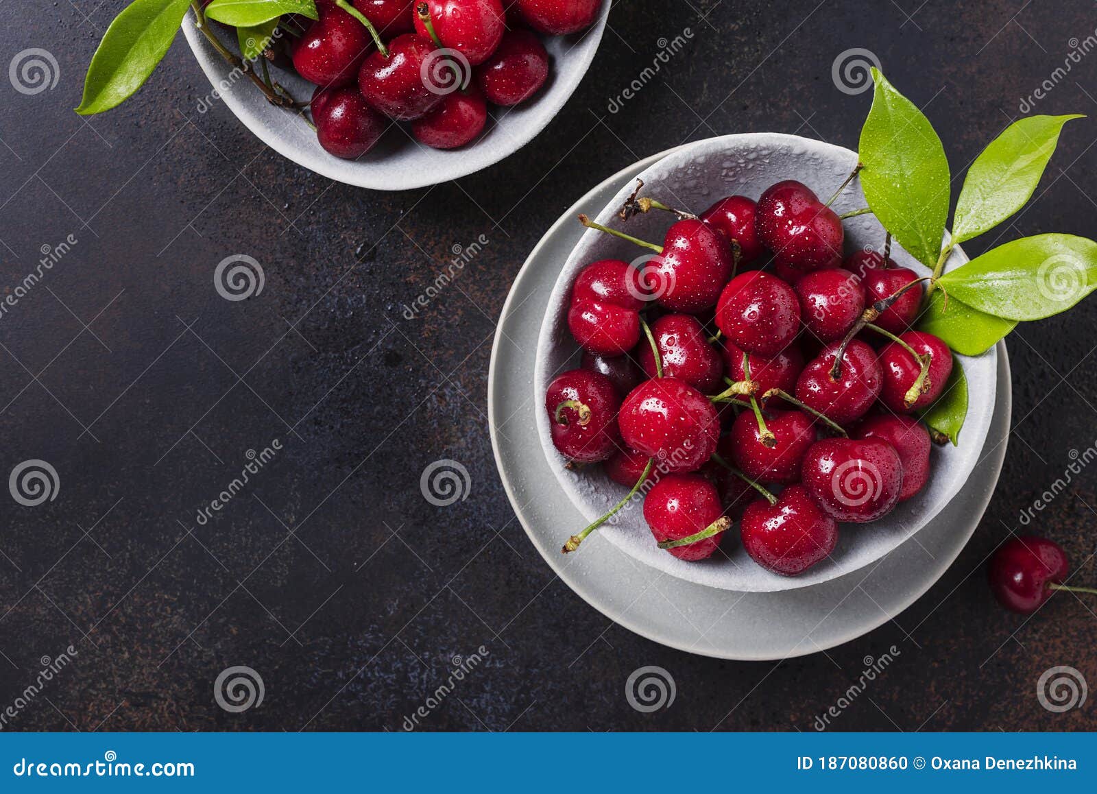 Top View of Sweet Fresh Cherry Stock Photo - Image of cherry, freshness ...