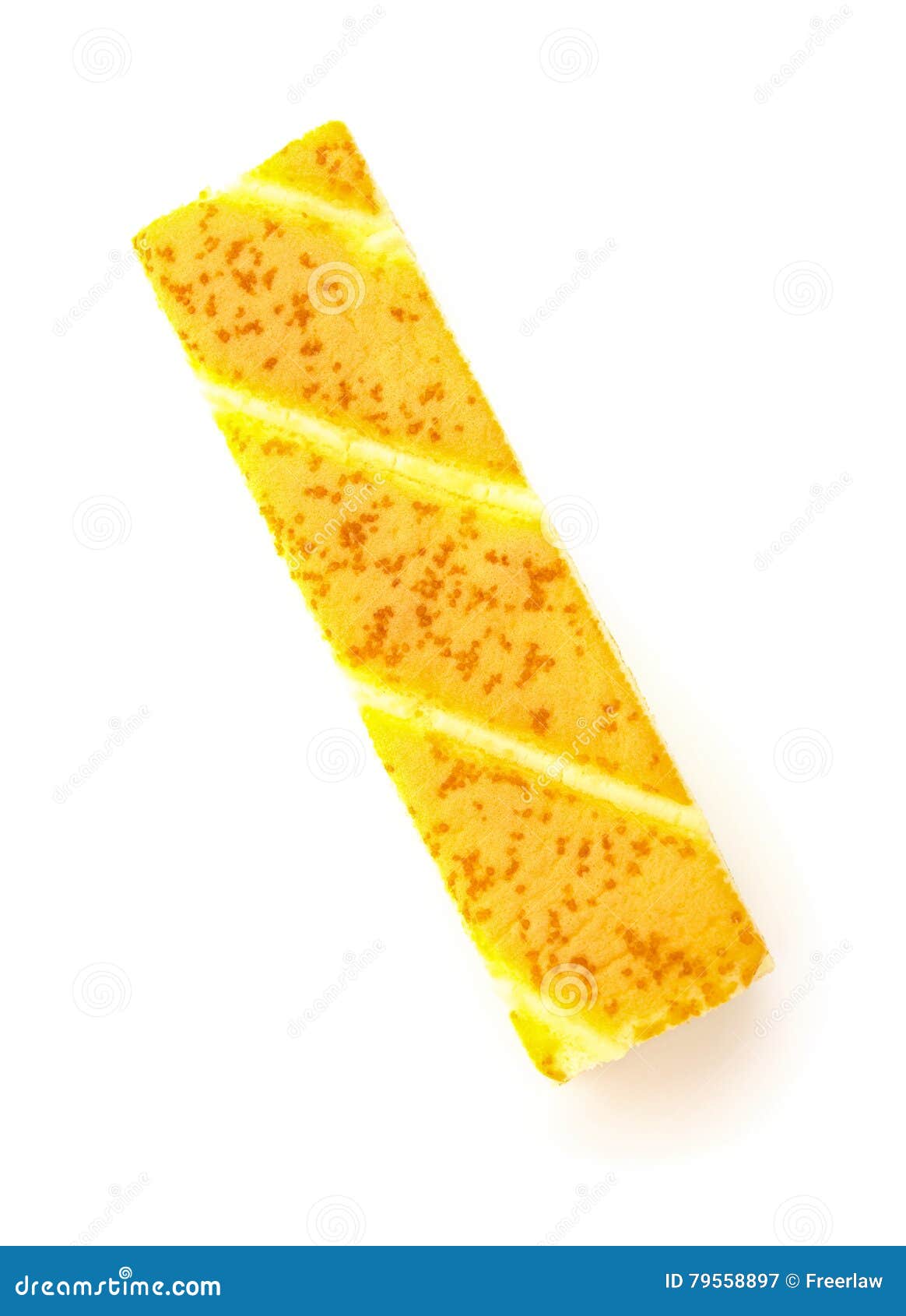 Top View Sweet Long Sponge Cake on White Background Stock Image - Image ...