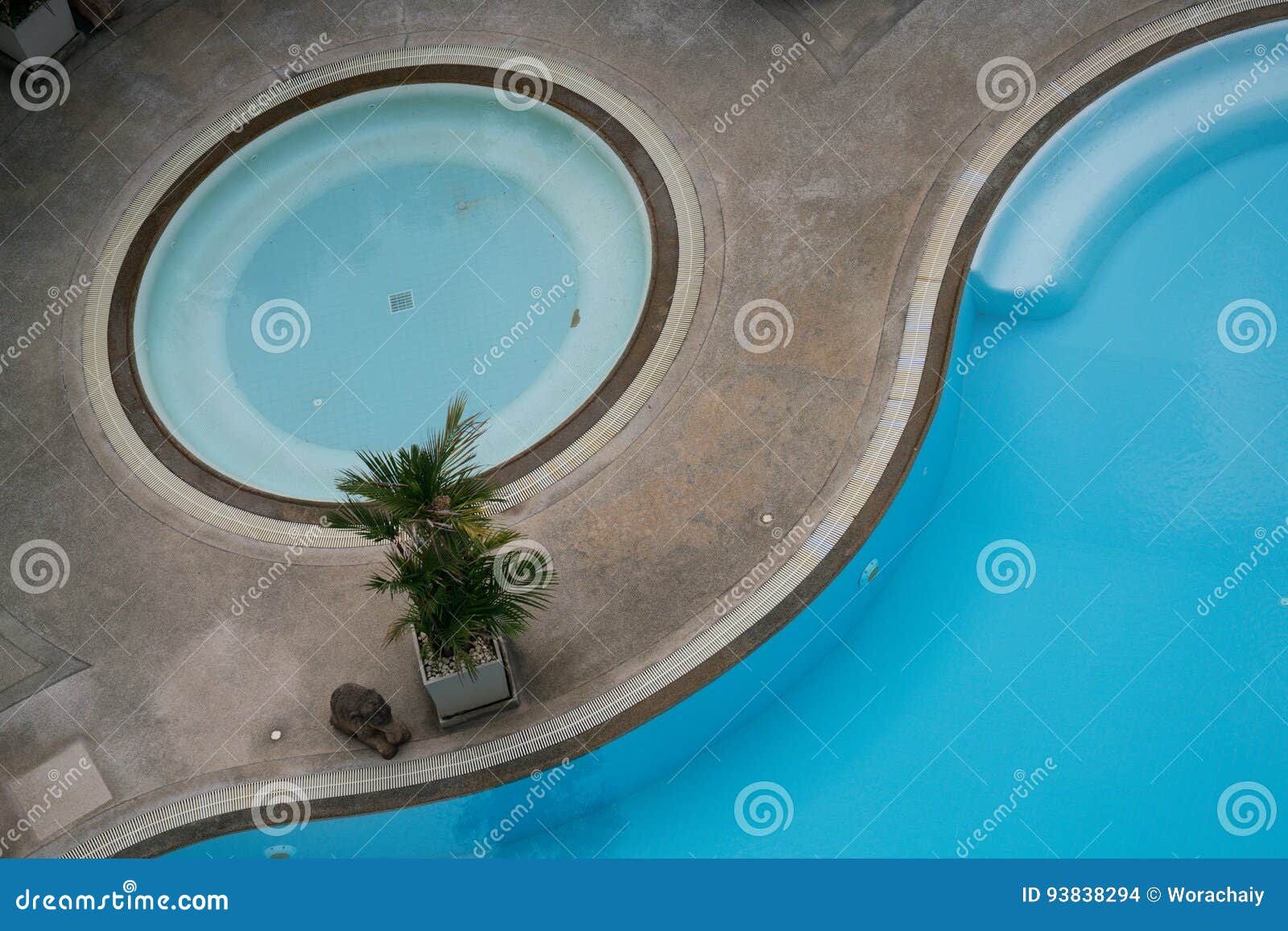 Top view of swimming pool stock photo. Image of round - 93838294
