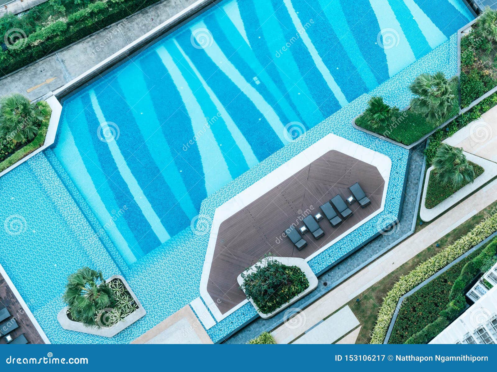 Top View of Swimming Pool in Hotel Resort Stock Image - Image of nature ...