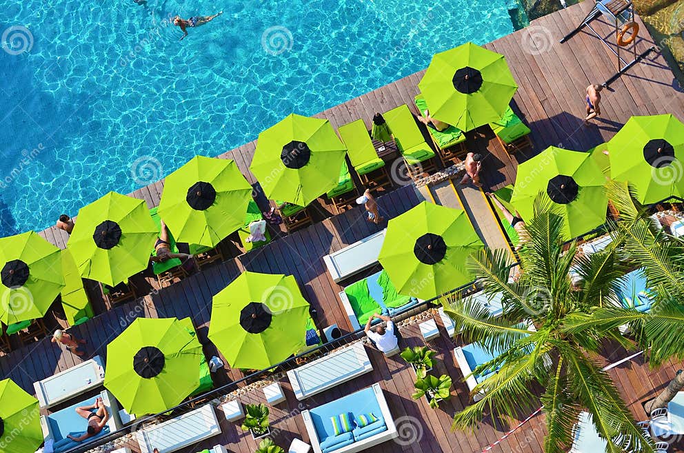 Top View of Swimming Pool Side Stock Image - Image of beauty ...