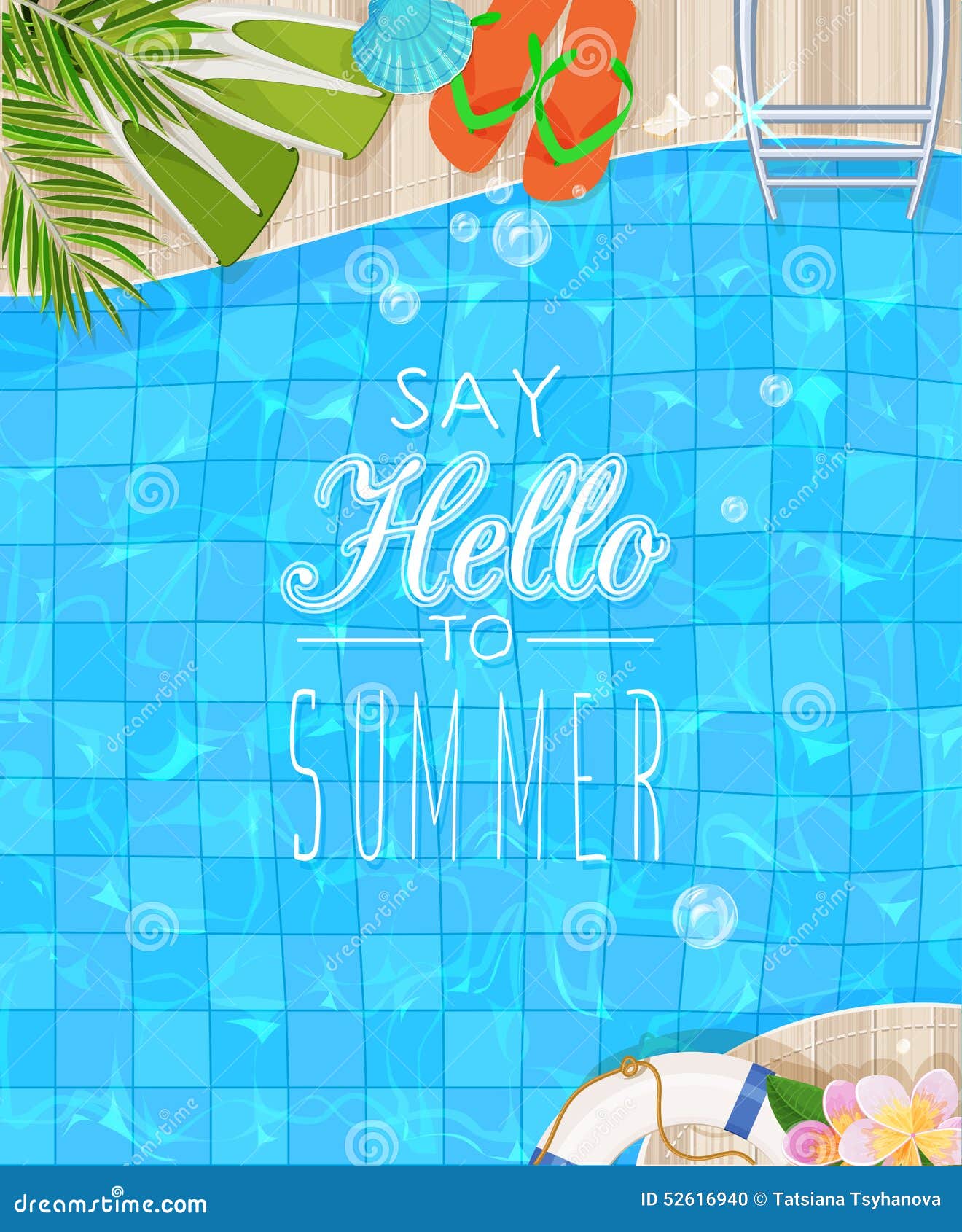 Top view of swimming pool stock vector. Illustration of cartoon - 52616940