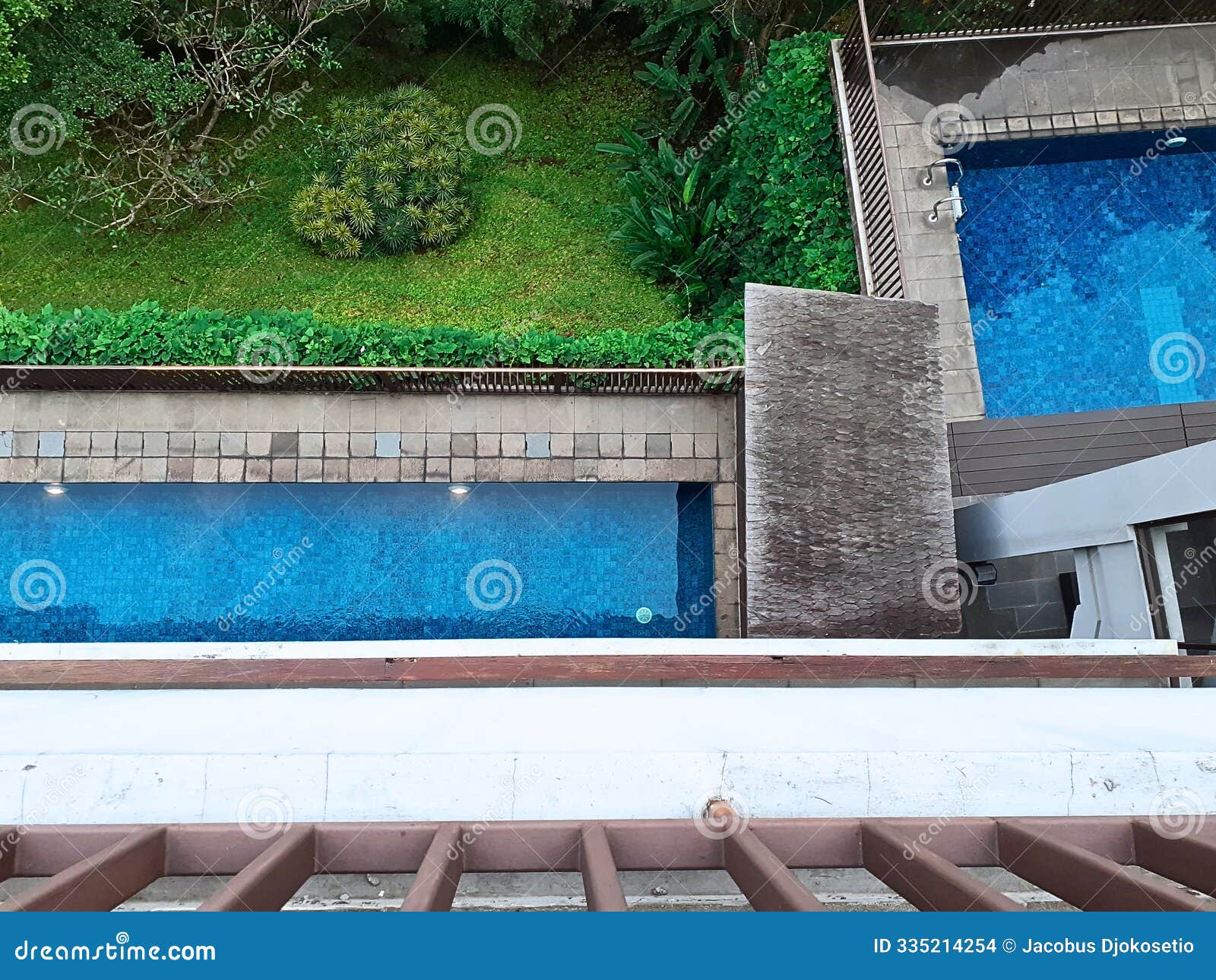 Top View of Swimming Pool at Villa in Indonesia Editorial Stock Image ...