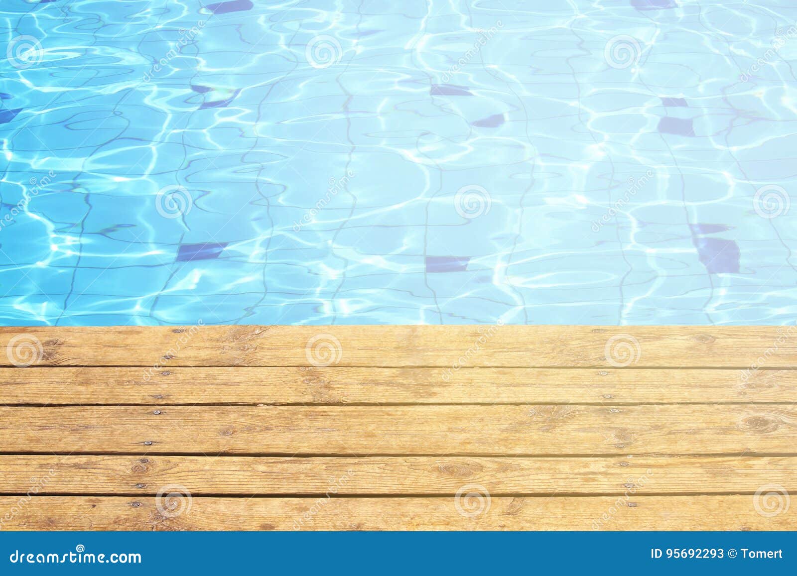 Top View of Swimming Pool and Wooden Deck Background Stock Image ...