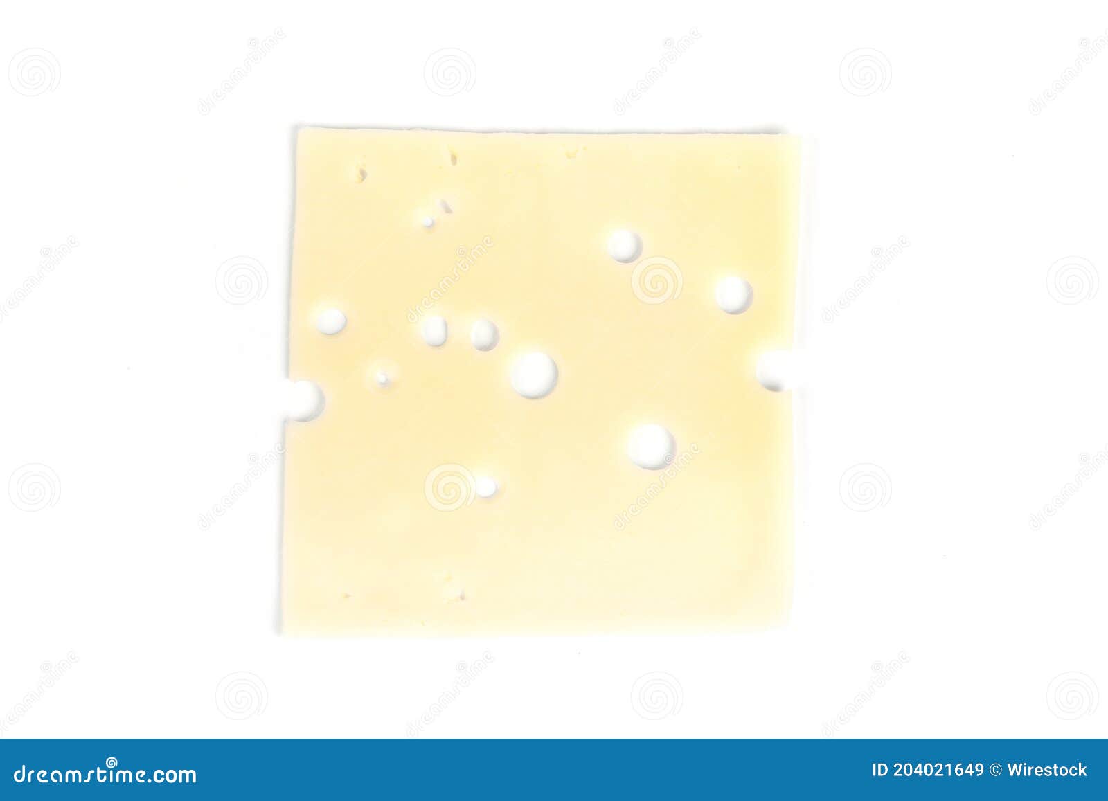 Top View of a Swiss Cheese Slice Isolated on a White Background Stock ...