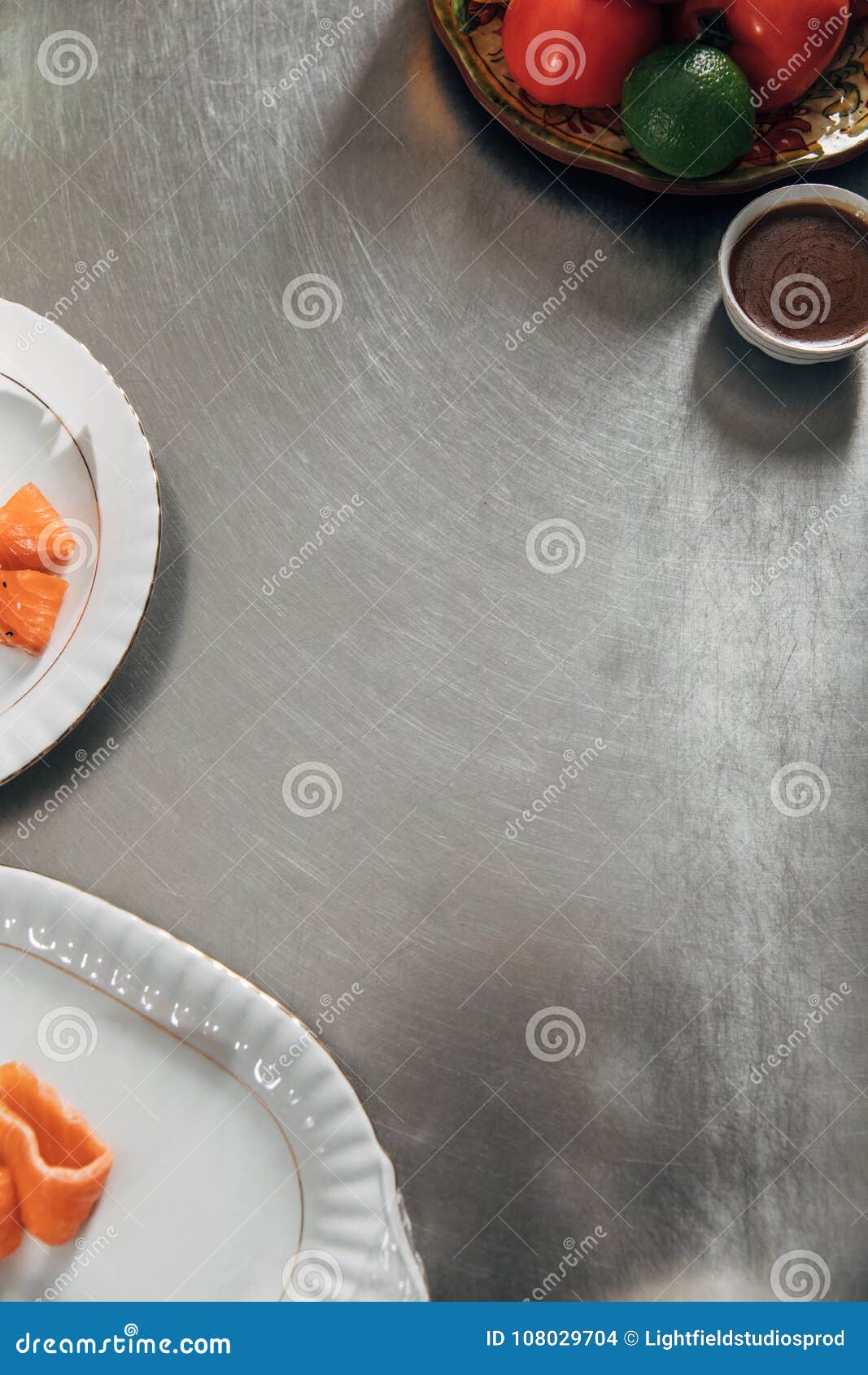 Table with Ingredients at Restaurant Kitchen Stock Photo - Image of ...