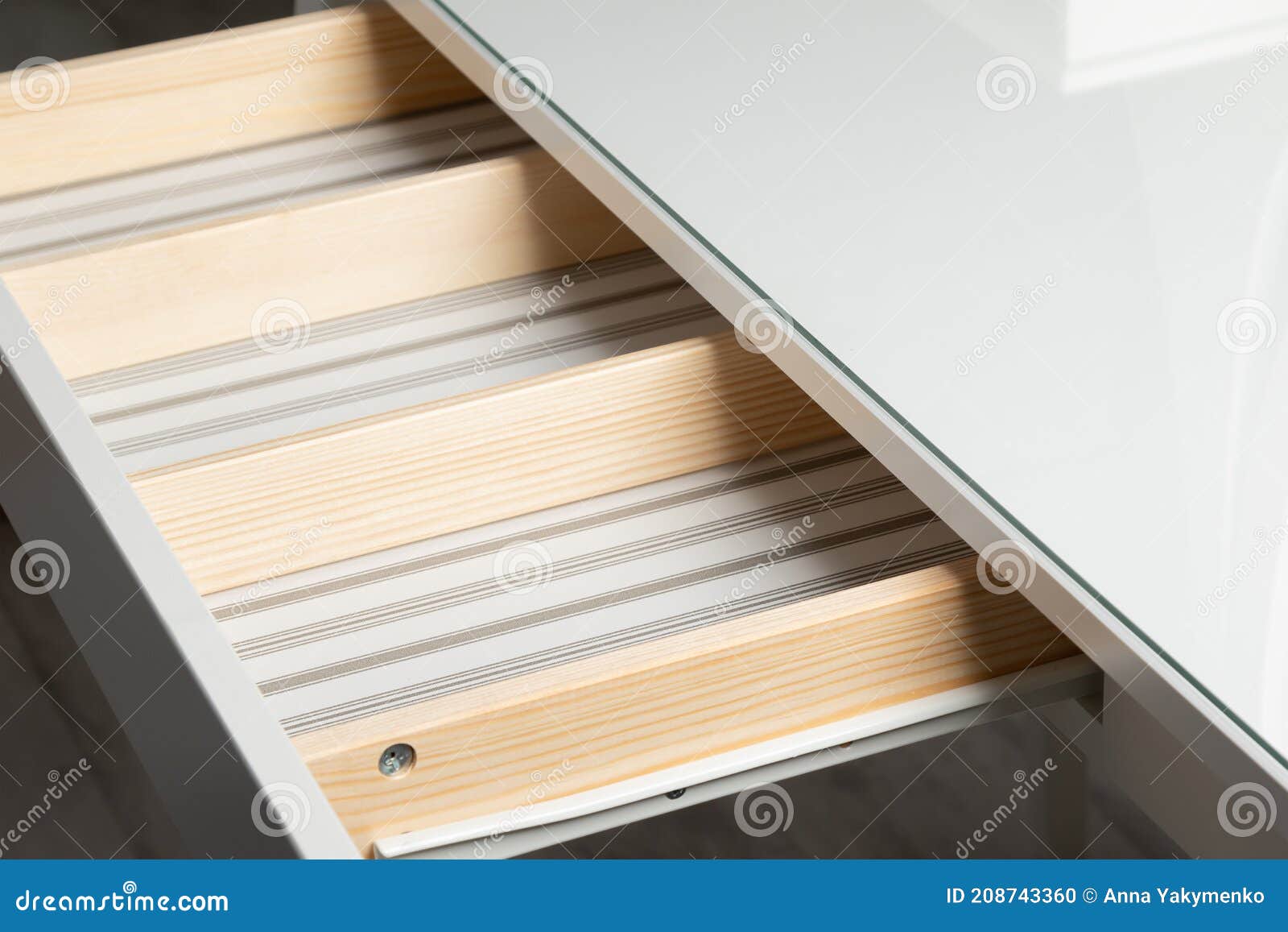 Top View of a Table with Open Drawers. Dressing Table with Glass ...