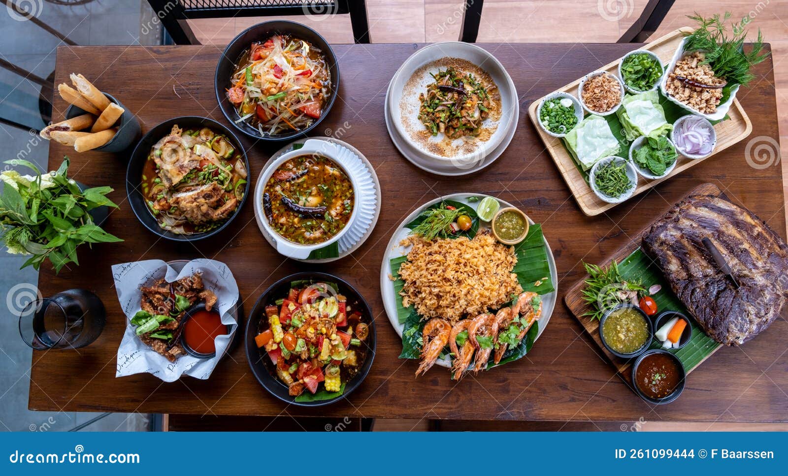 Top View at Table with Thai Food Stock Photo - Image of chopsticks ...