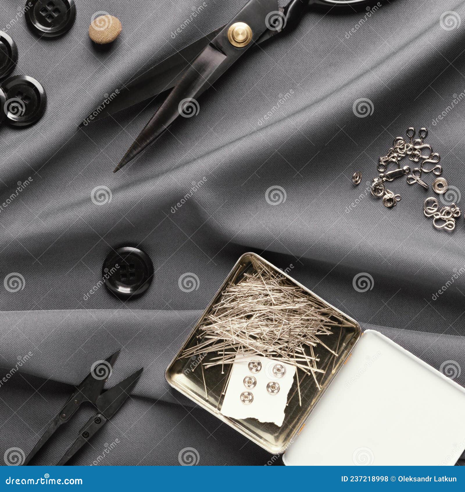 Top View Tailor Items Silk. High Quality Photo Stock Photo - Image of ...