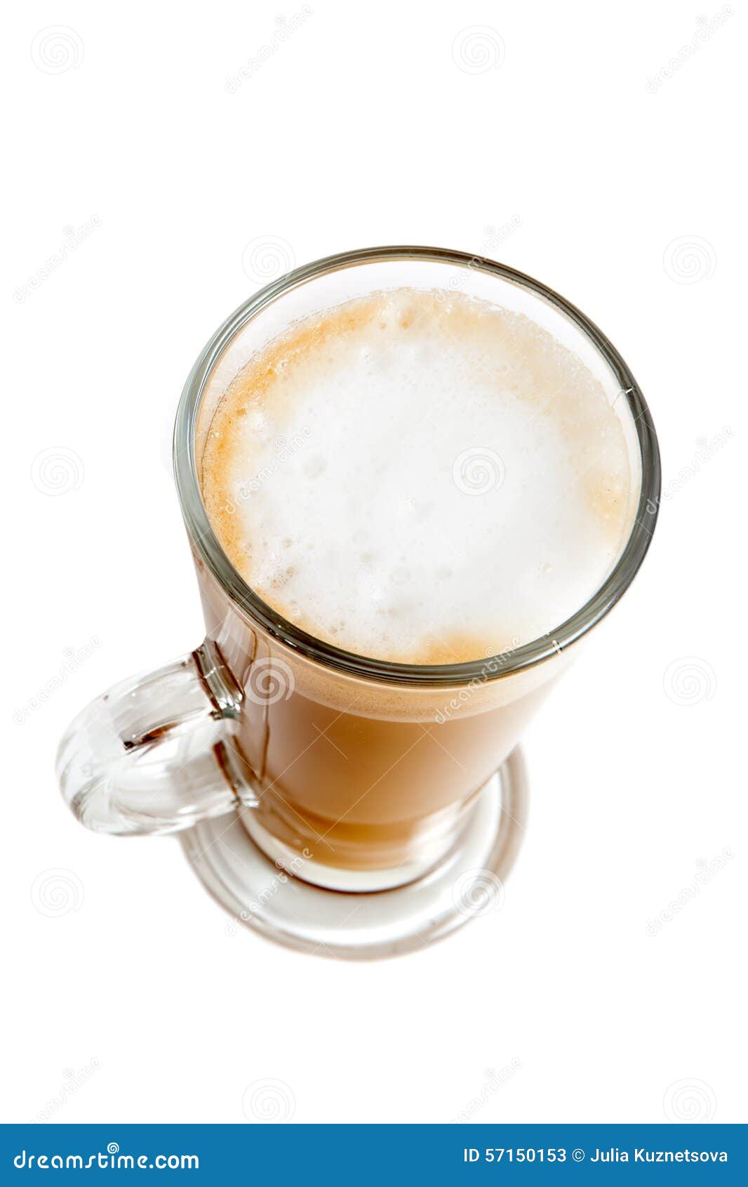 Top View of Tall Glass Coffee Stock Image - Image of froth, food: 57150153