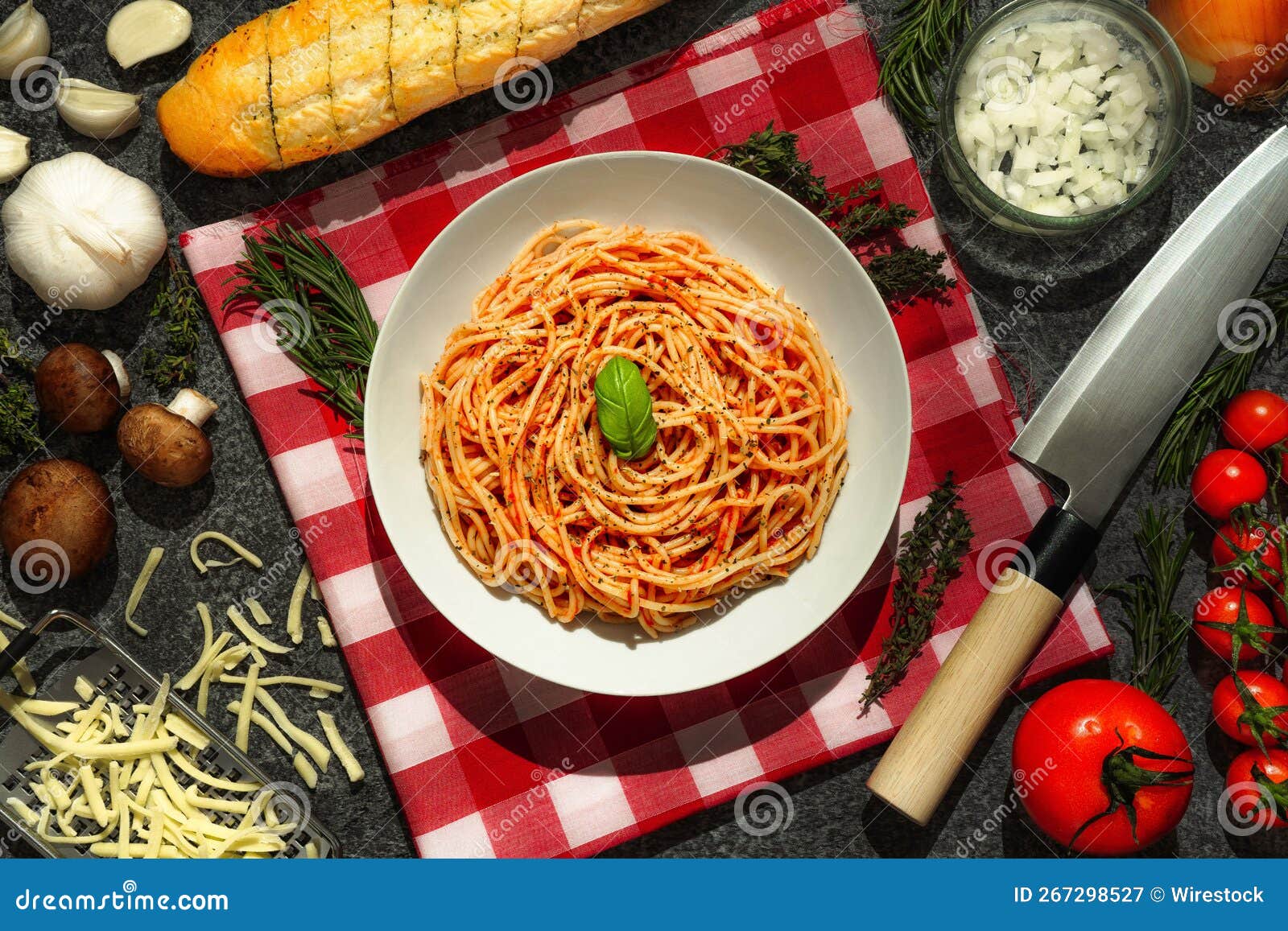 Top View of a Tasty Bowl of Spaghetti Stock Image - Image of snack ...