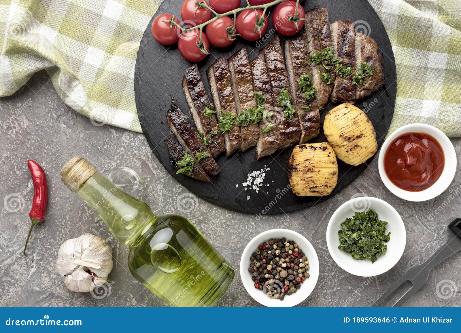 Top View Tasty Cooked Meat Photo Stock Photo - Image of produce, diet ...