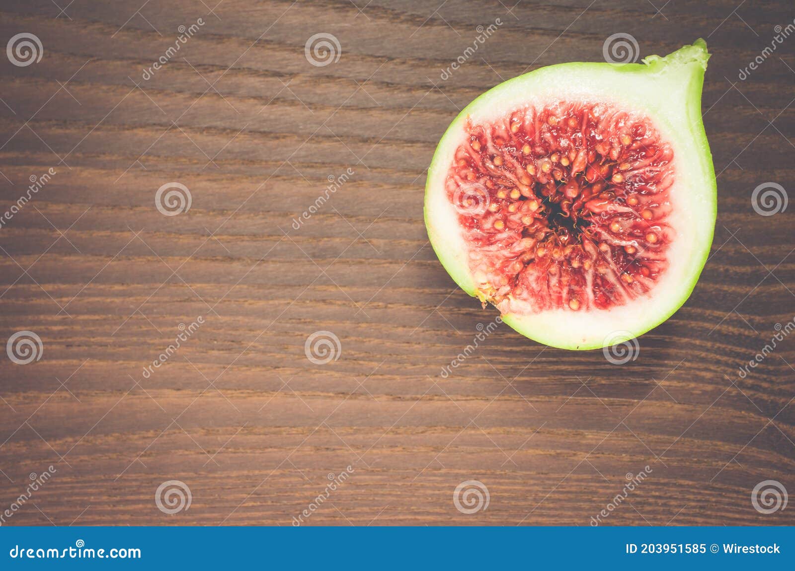 Top View of a Tasty Fig on a Wooden Surface Stock Image - Image of ...