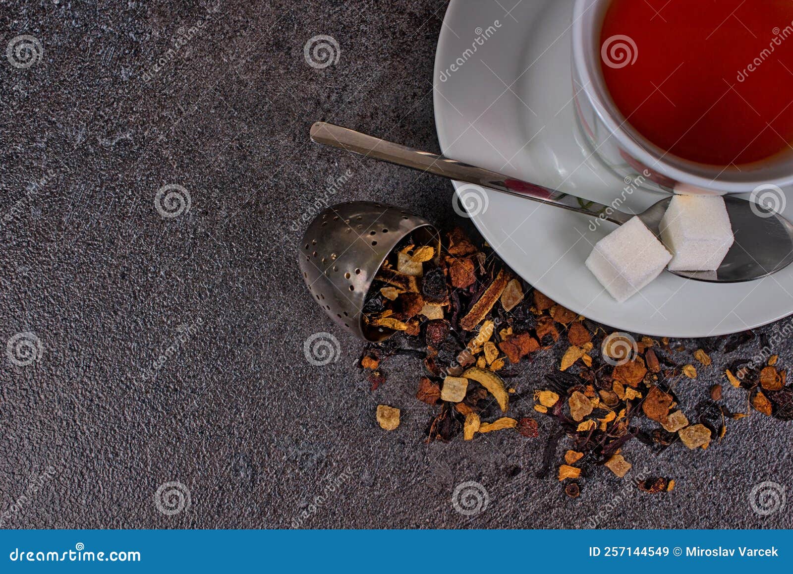 Top View of the Tea Cup with Tea on the Table Stock Image - Image of ...