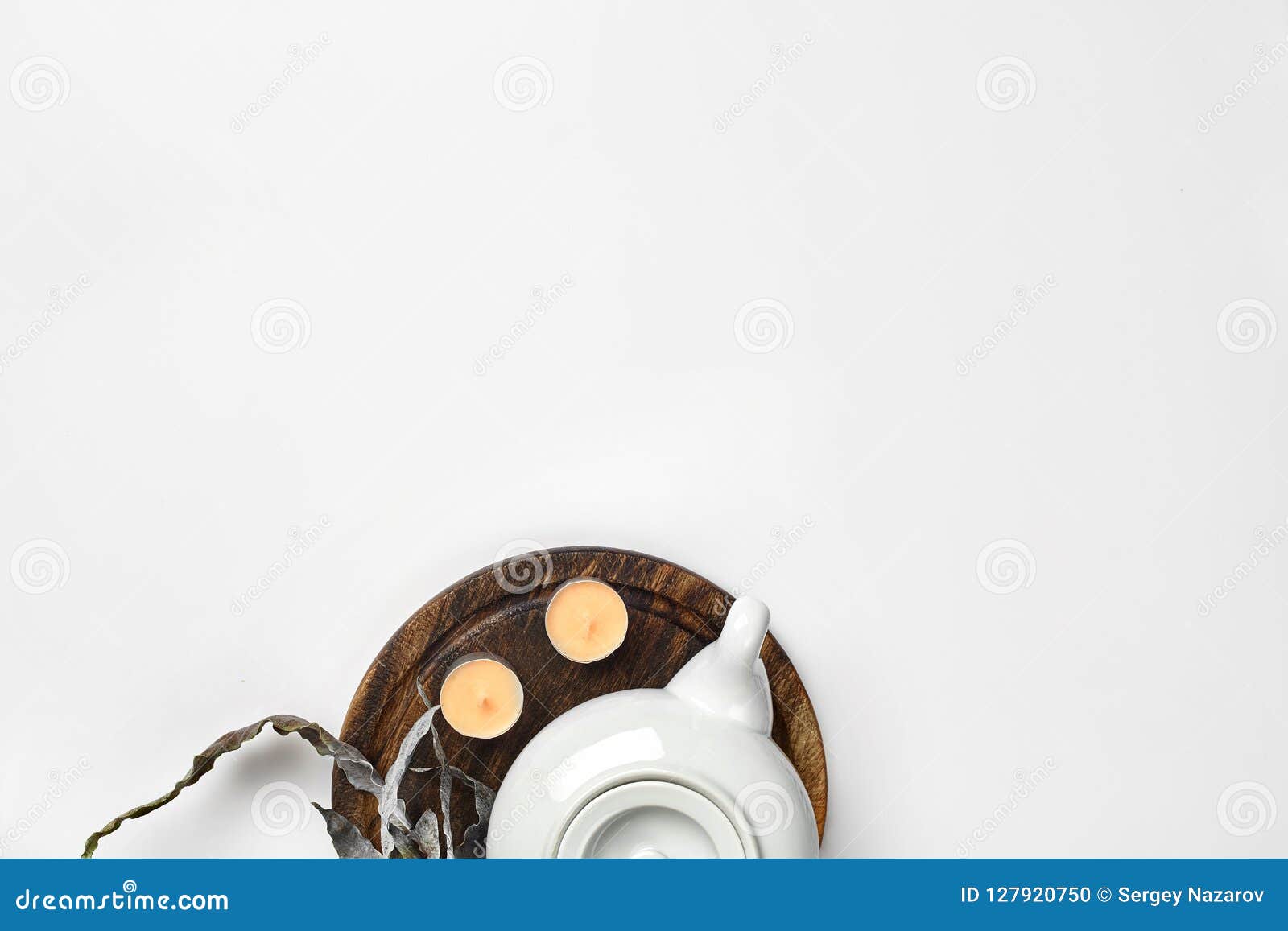Top View of the Tea Pot and Tea Cup on White Background Stock Photo ...