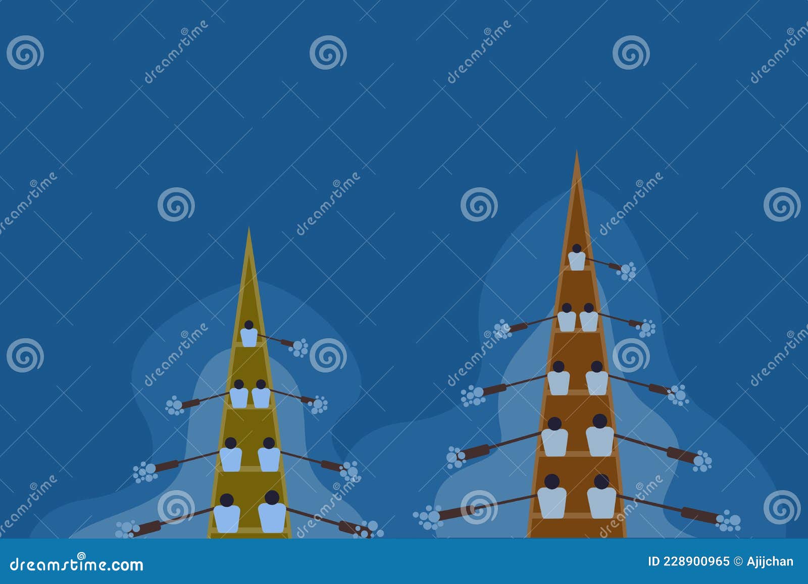 Teams Rowing Traditional Snake Boats In Kerala Vector Illustration ...