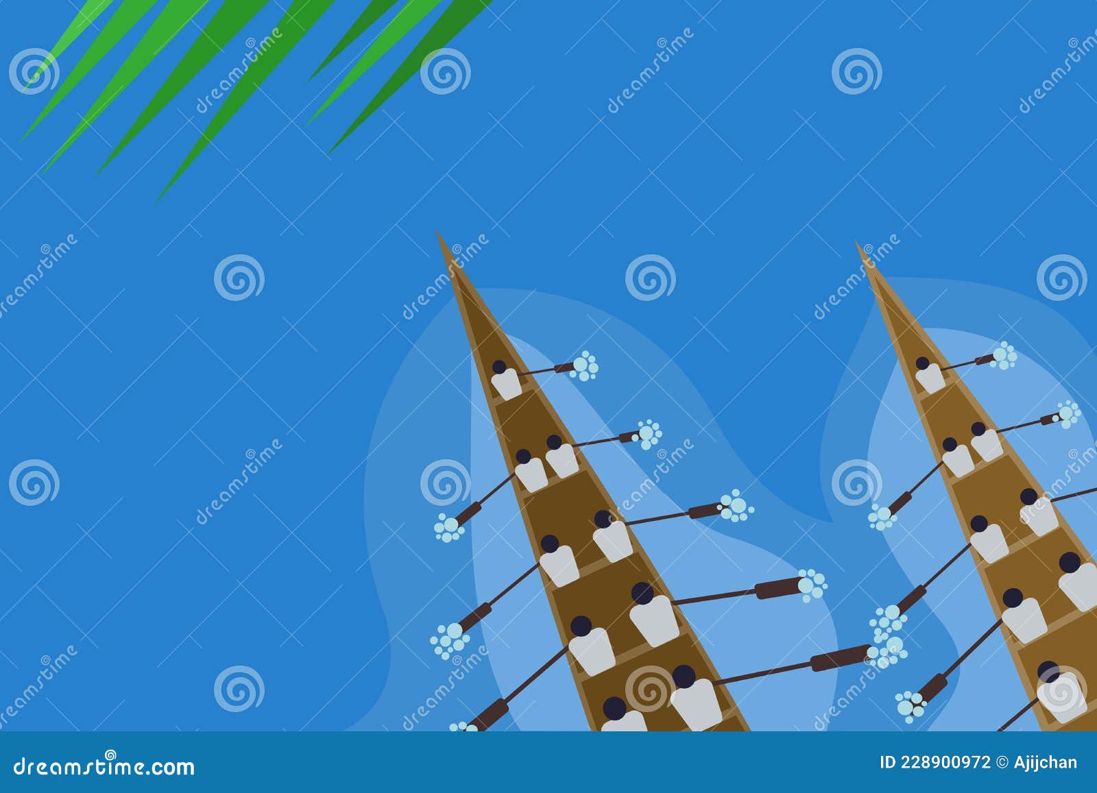 Top View of Teams Rowing in the Boat Race Stock Vector - Illustration ...