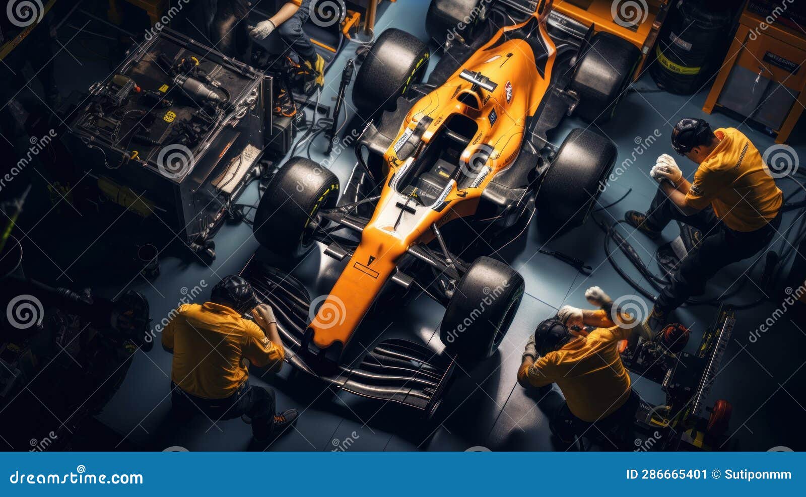 Top View of Technicians F1 during Pit-stop Training Stock Illustration ...