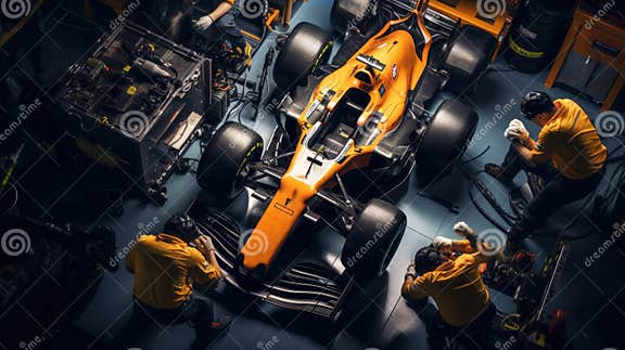 Top View of Technicians F1 during Pit-stop Training Stock Illustration ...