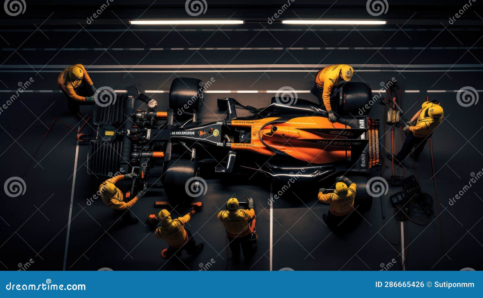 Top View of Technicians F1 during Pit-stop Training Stock Illustration ...