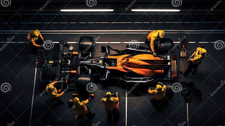 Top View of Technicians F1 during Pit-stop Training Stock Illustration ...