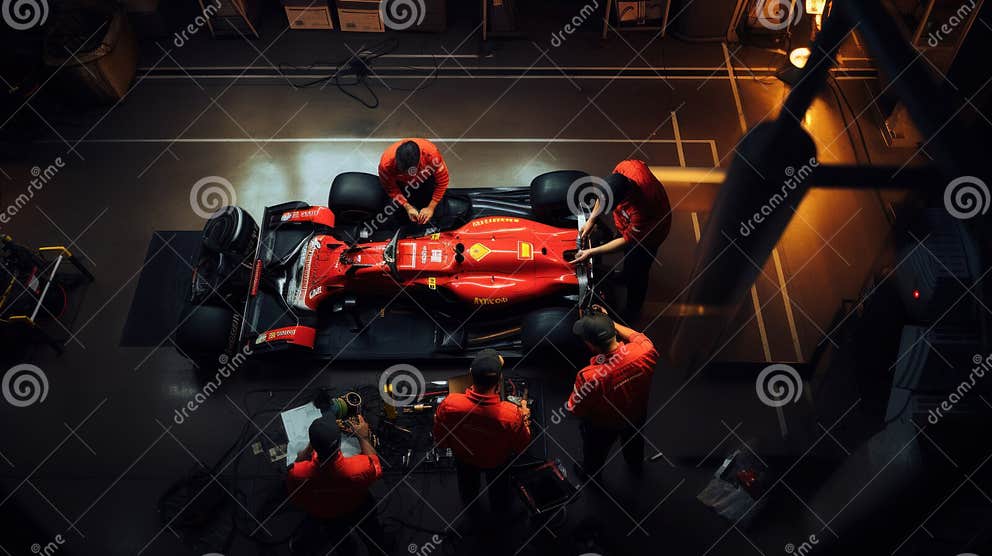 Top View of Technicians F1 during Pit-stop Training Stock Illustration - Illustration of tool ...