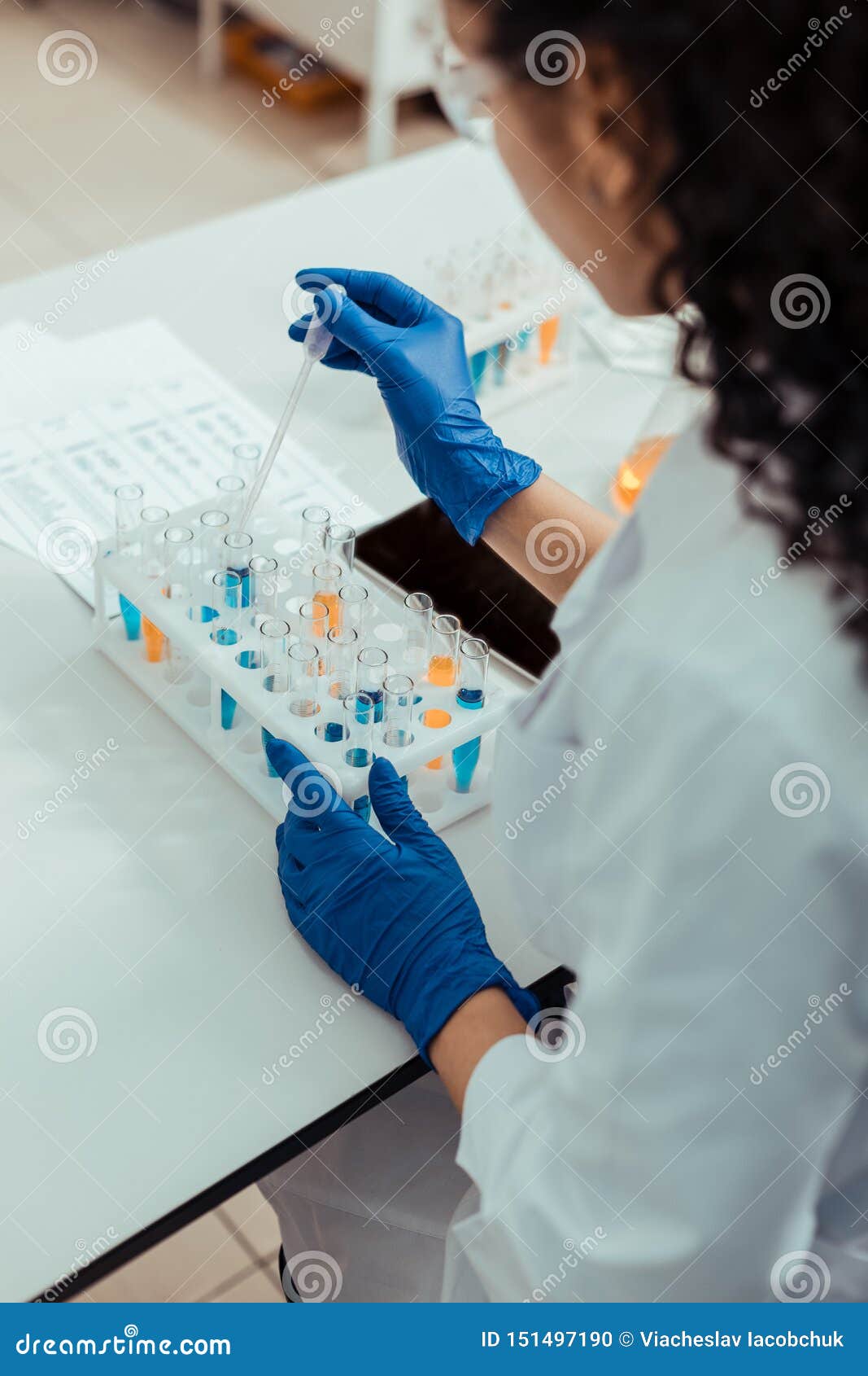 Top View of Test Tubes Being in Use Stock Photo - Image of equipment ...