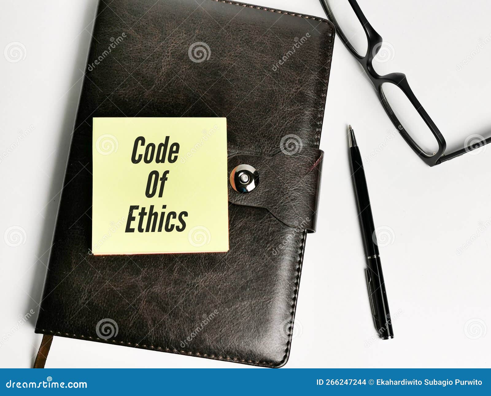 Top View Text CODE of ETHICS Written on Sticky Note with a Pen and ...