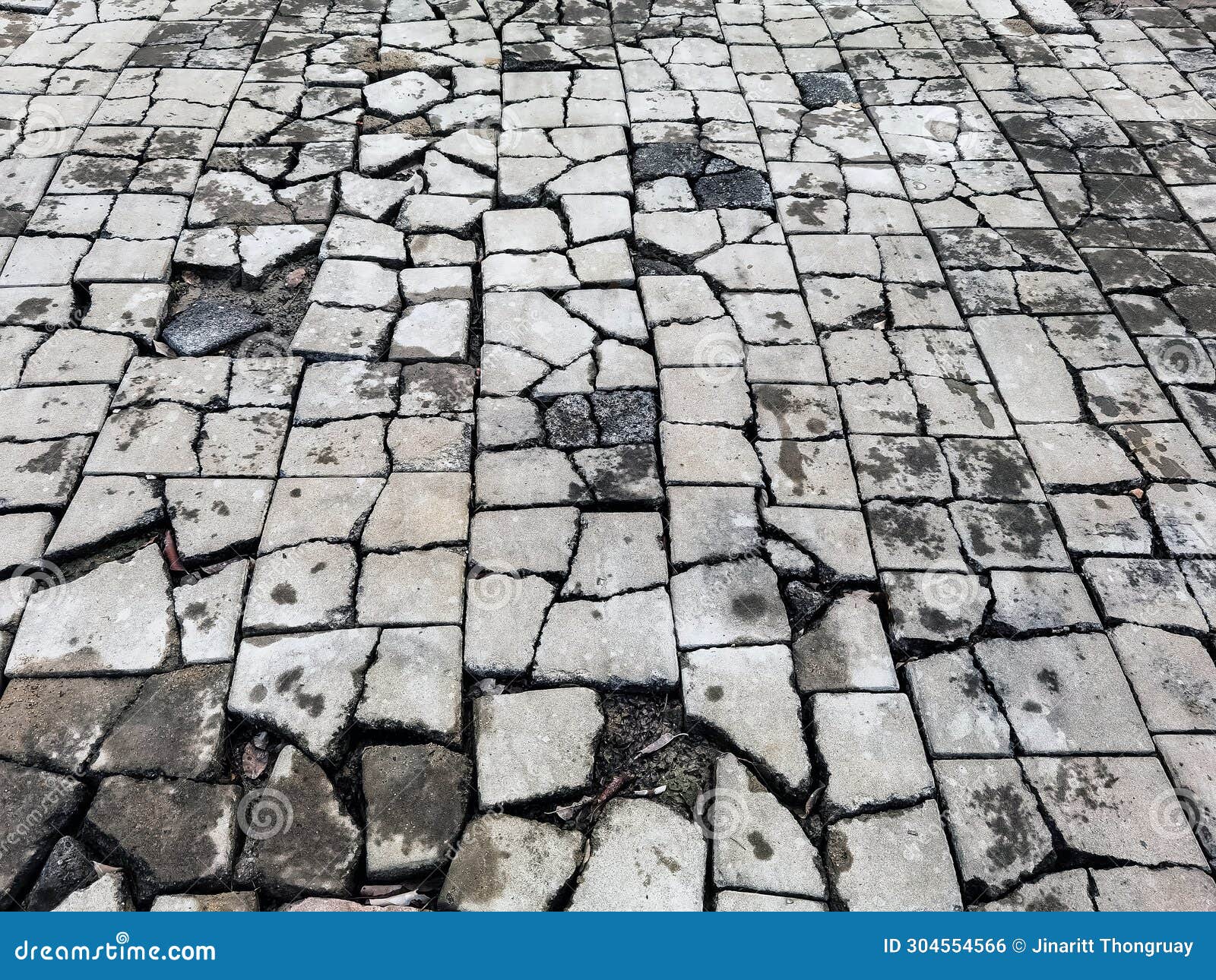 Top View Texture of the Brick Blocks Floor in the Cracks. the Surface ...