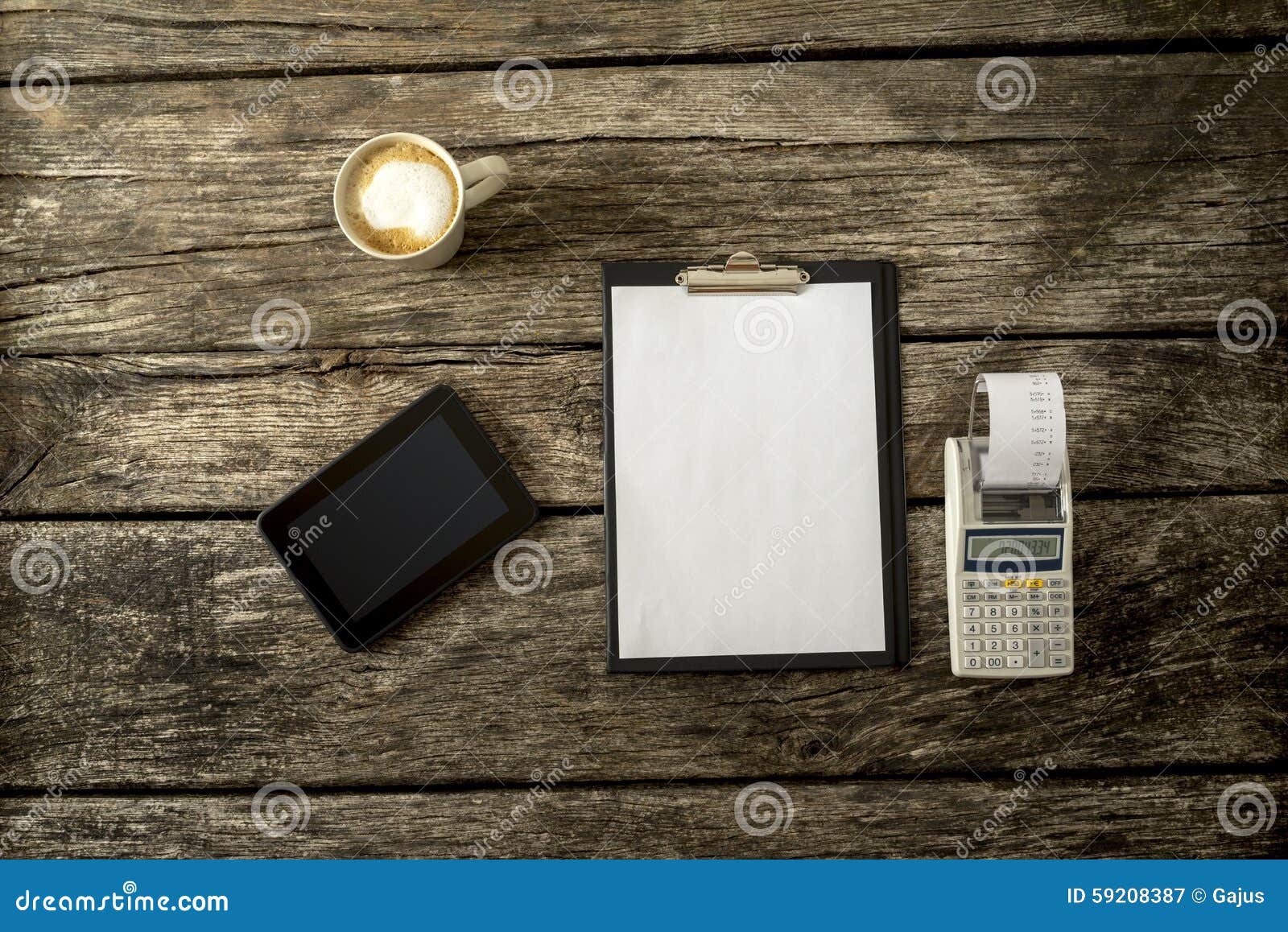 Top View of a Textured Rustic Wooden Office Desk Prepared for W Stock ...