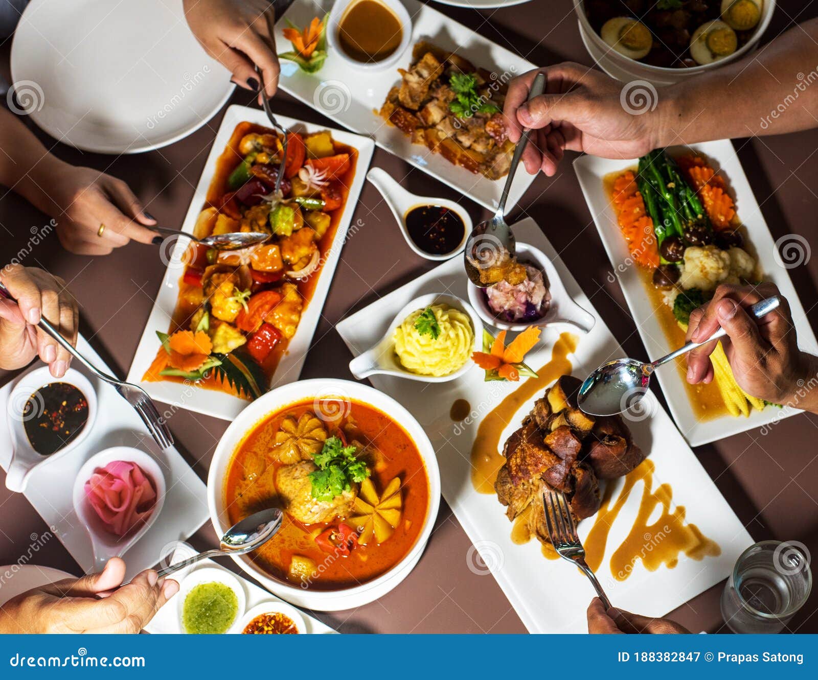 Top View Thai Food on the Table Stock Image - Image of chinese ...