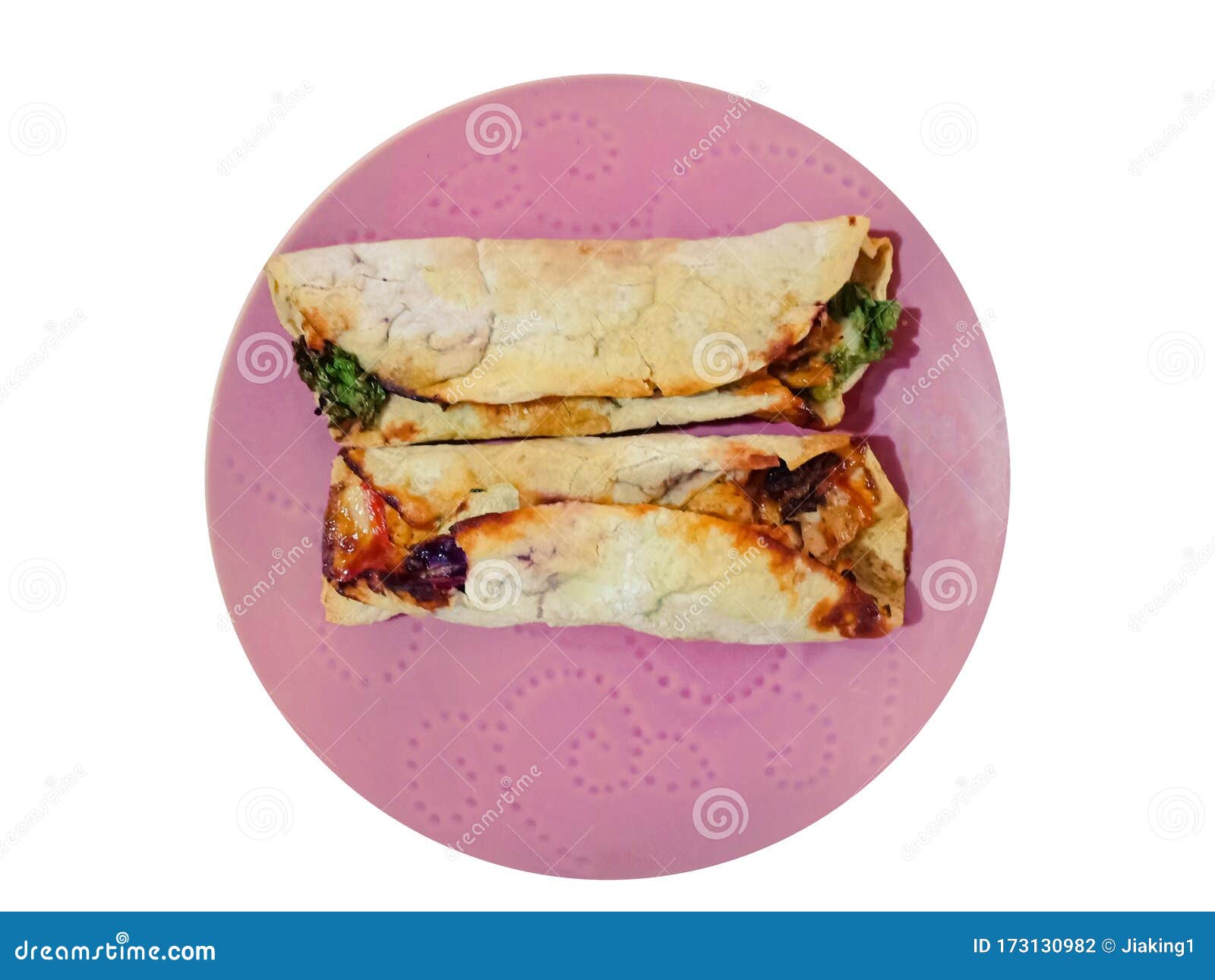 Top View, Thai Kebab on Plate Isolated on White Stock Photo - Image of ...