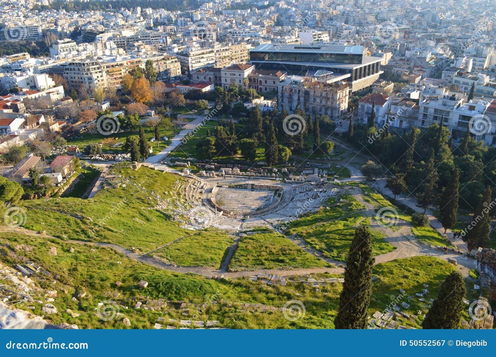 Top View of Theater from Delphi in the Acropolis of Athens Stock Image ...