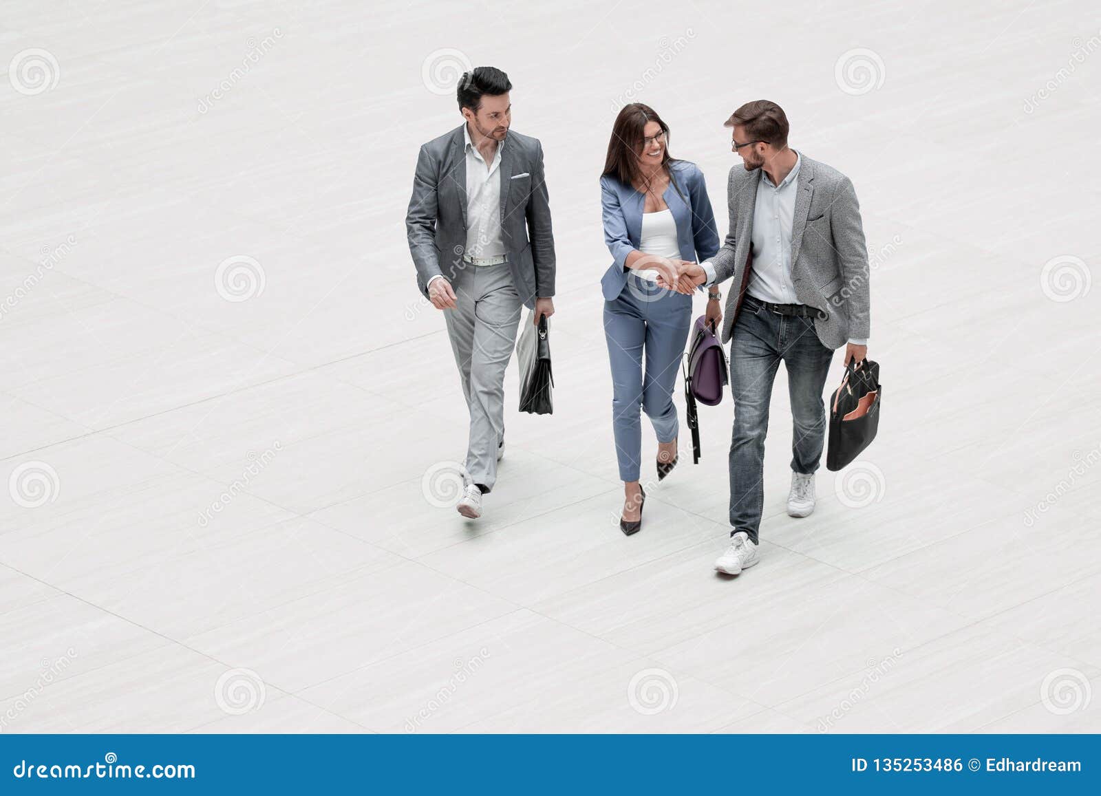 Top View.three Modern Business People Stock Photo - Image of employment ...