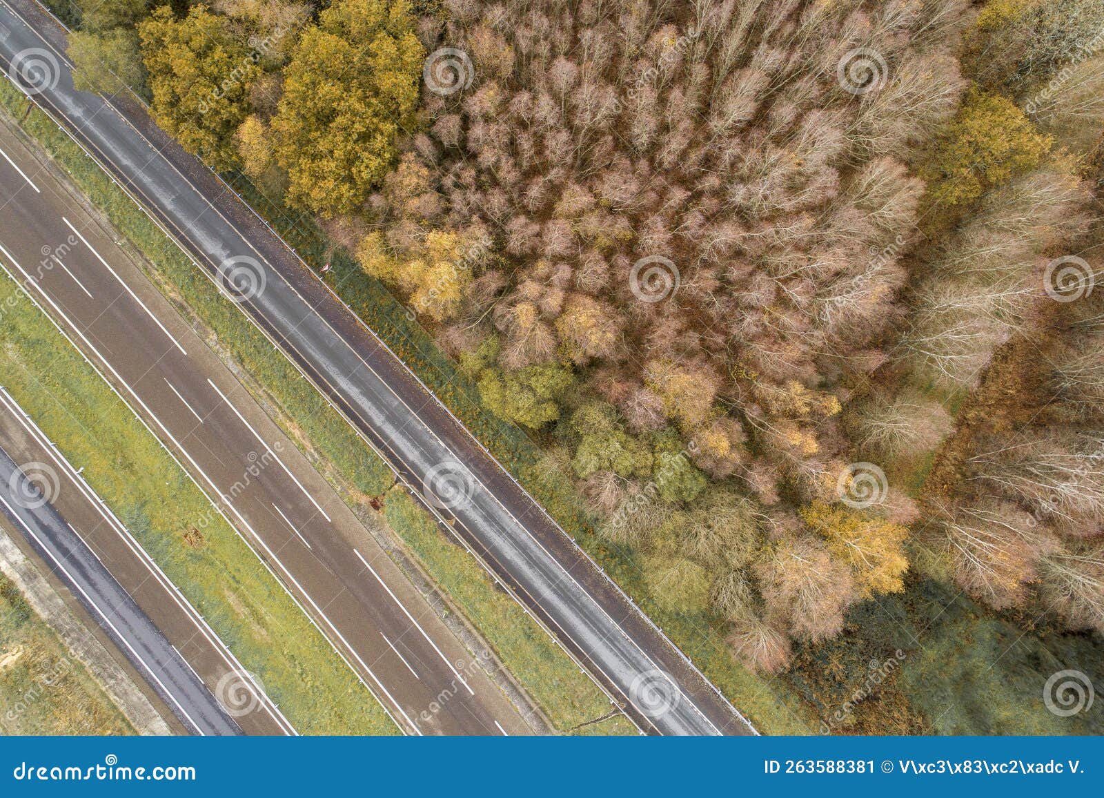 Top View of Three Parallel Roads, Transportation Concept. Spain Stock ...