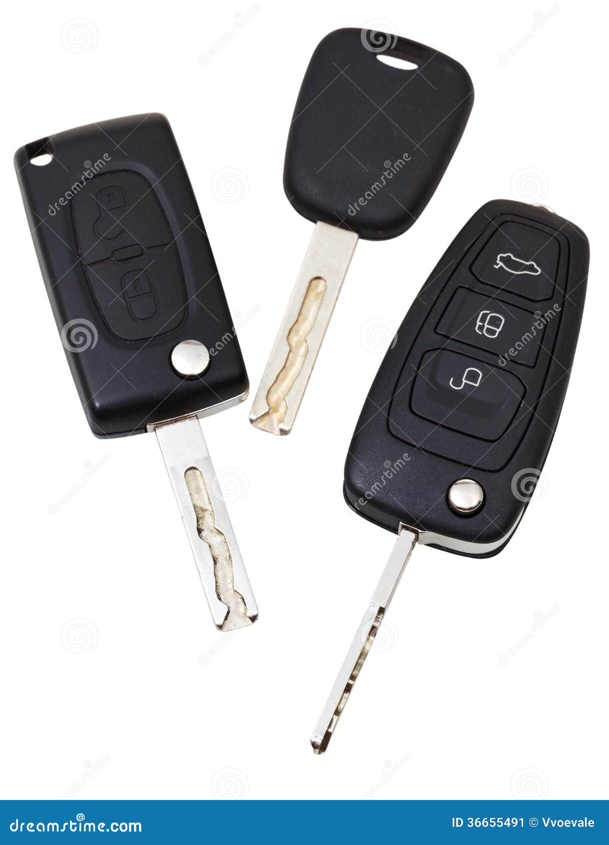 Top View of Three Vehicle Keys Stock Image - Image of closeup, urban ...