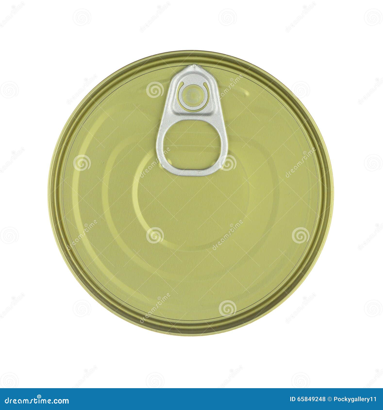 Top View of Tin with Ring Pull Isolated on a White Background Stock ...