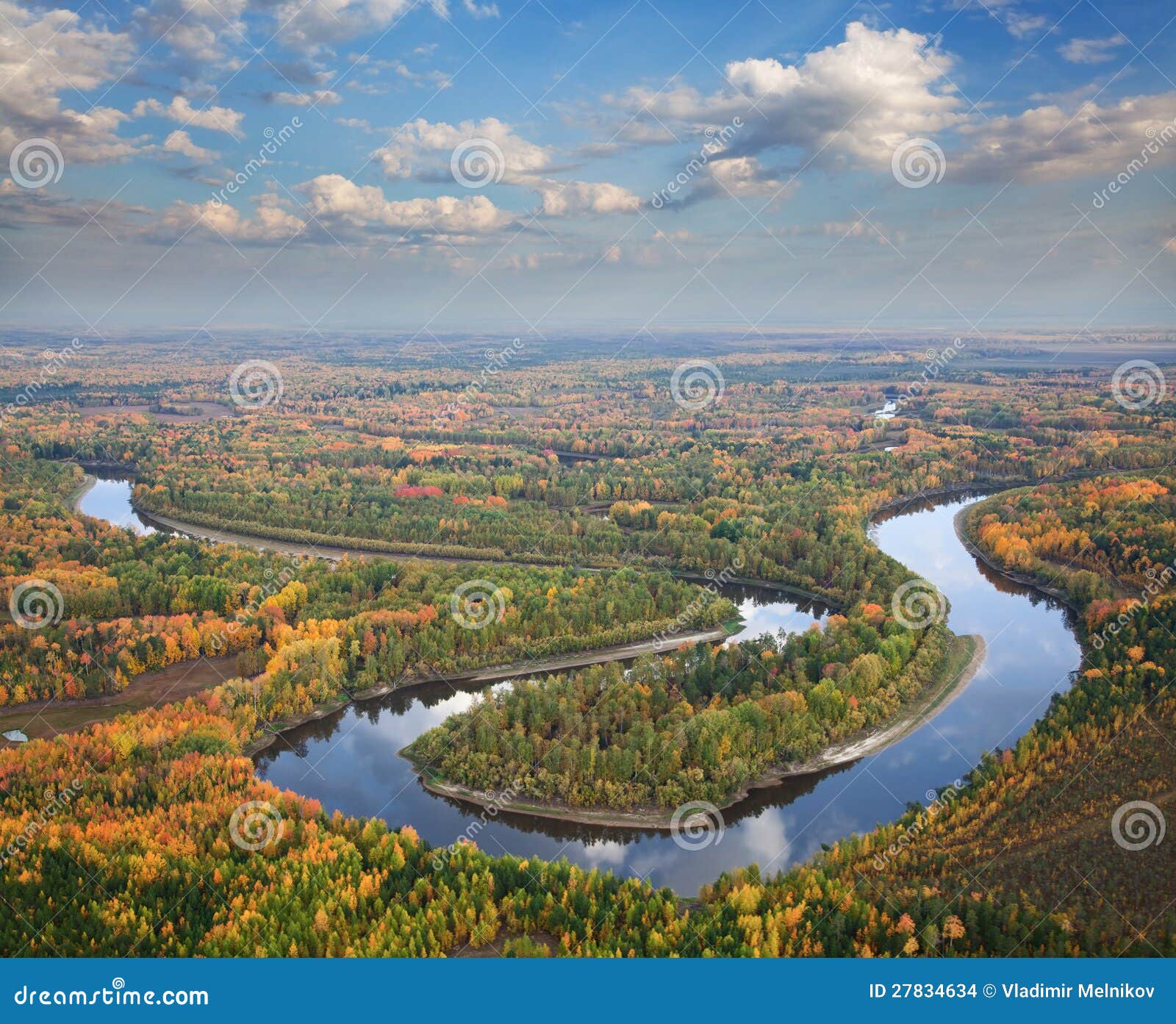 Top View To the River for Autumn Stock Photo - Image of horizon, area ...