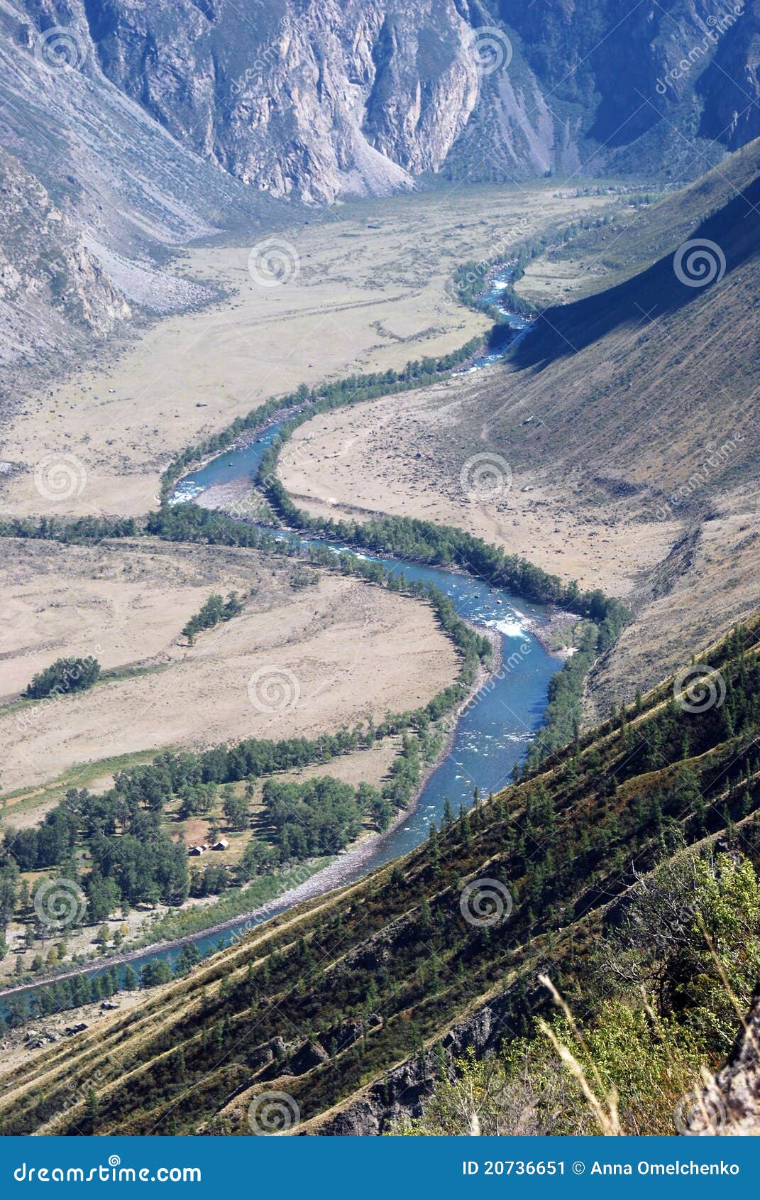 Top View To the River Valley Stock Image - Image of tourism, turquoise ...
