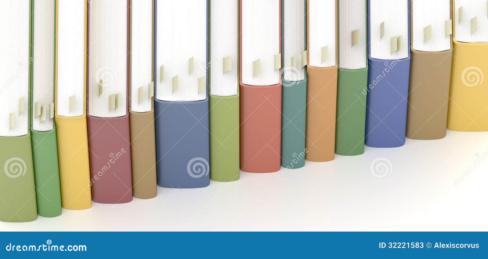 Top view to a row of books stock illustration. Illustration of stack ...