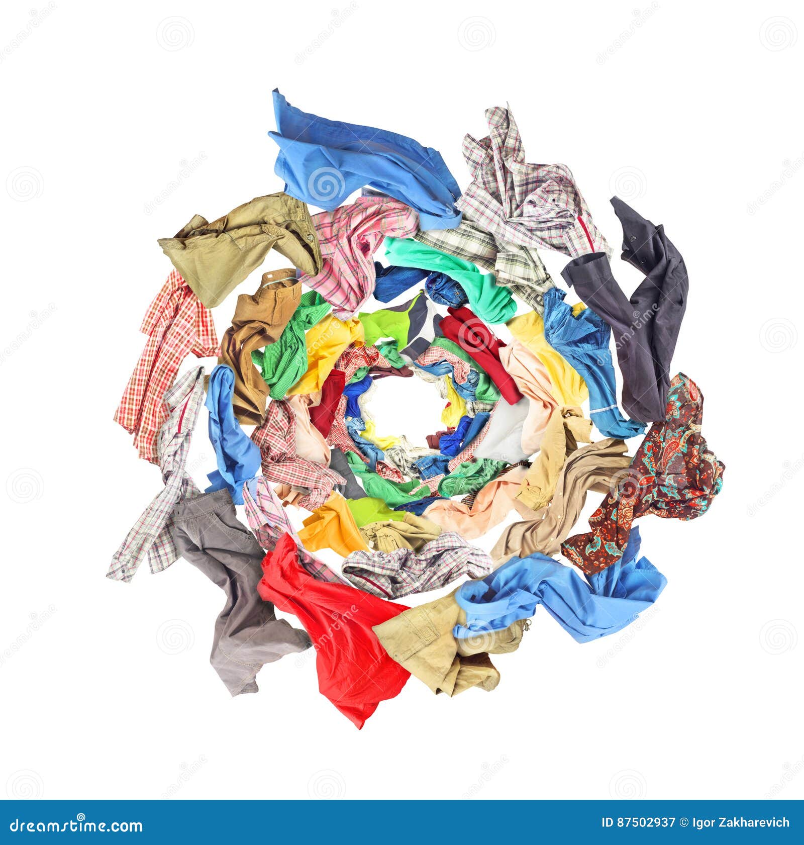 Top View To Whirlwind of Clothes Stock Image - Image of clothing ...