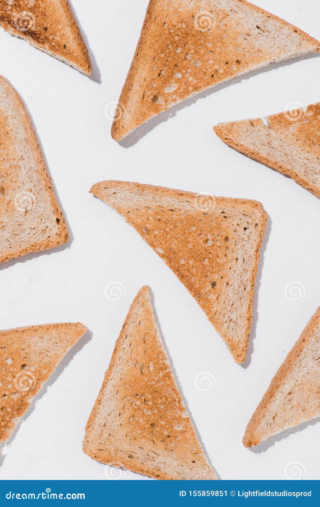 Top View of Toasts Cut in Triangles Stock Image - Image of tabletop ...