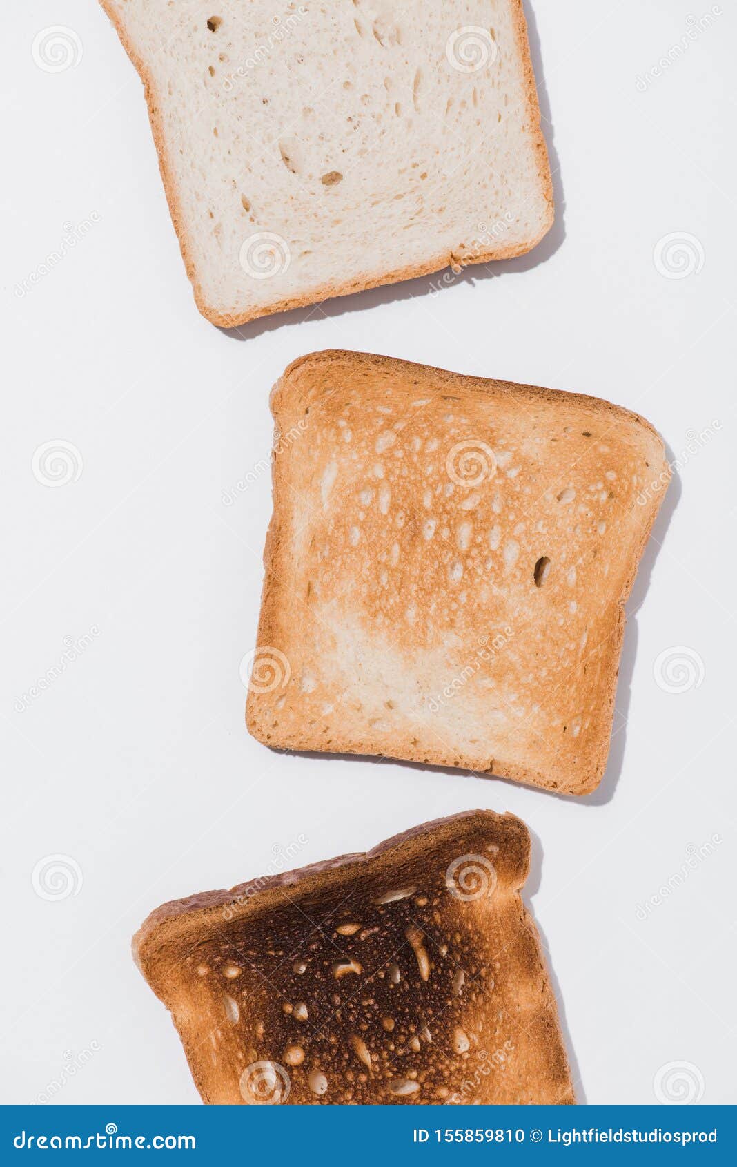 Top View of Toasts in Various Roast Stages Stock Photo - Image of ...