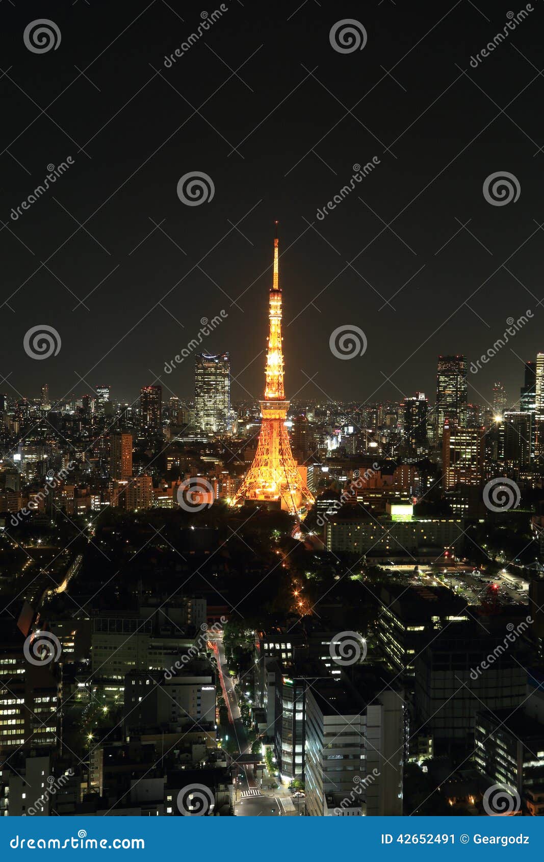 Top View of Tokyo Cityscape at Night Stock Image - Image of cityscape ...
